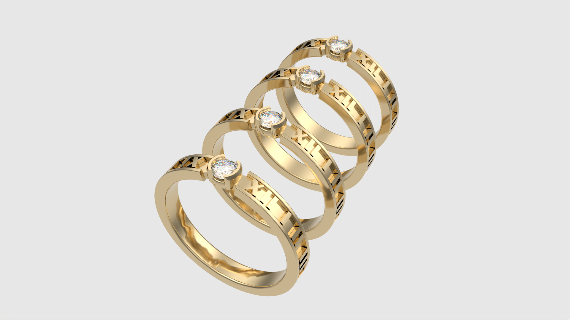 3D file Roman Numeral Solitaire Ring 3D print 💍 ・3D printing idea to ...