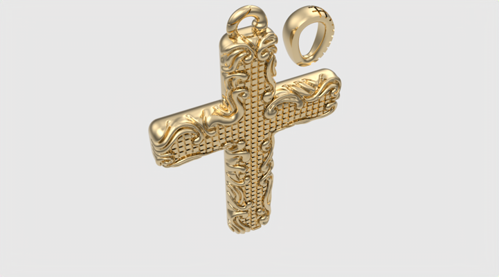 3D file Floral Pattern Cross Pendant 3D print ・3D printable model to ...