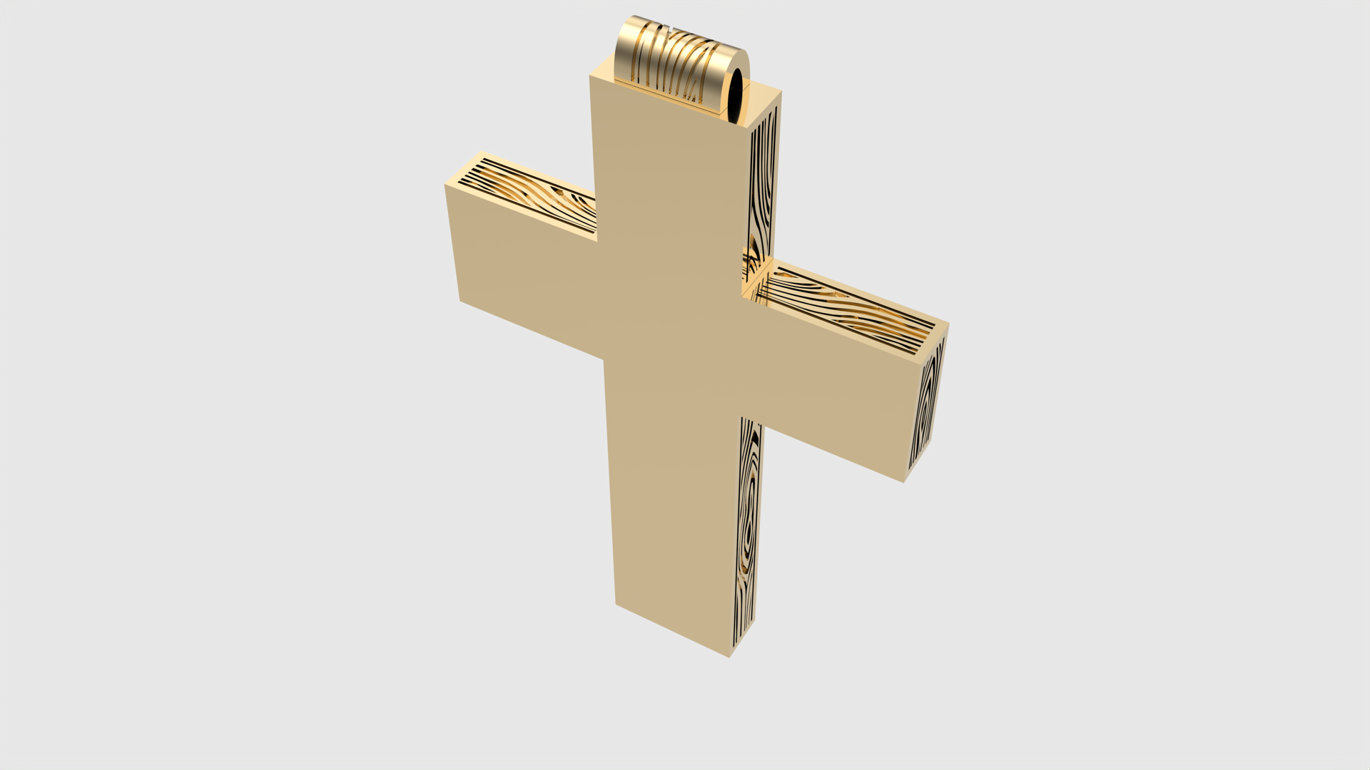 3D file Elegant Cross with Intricate Wood Pattern 3D print ・3D printing ...