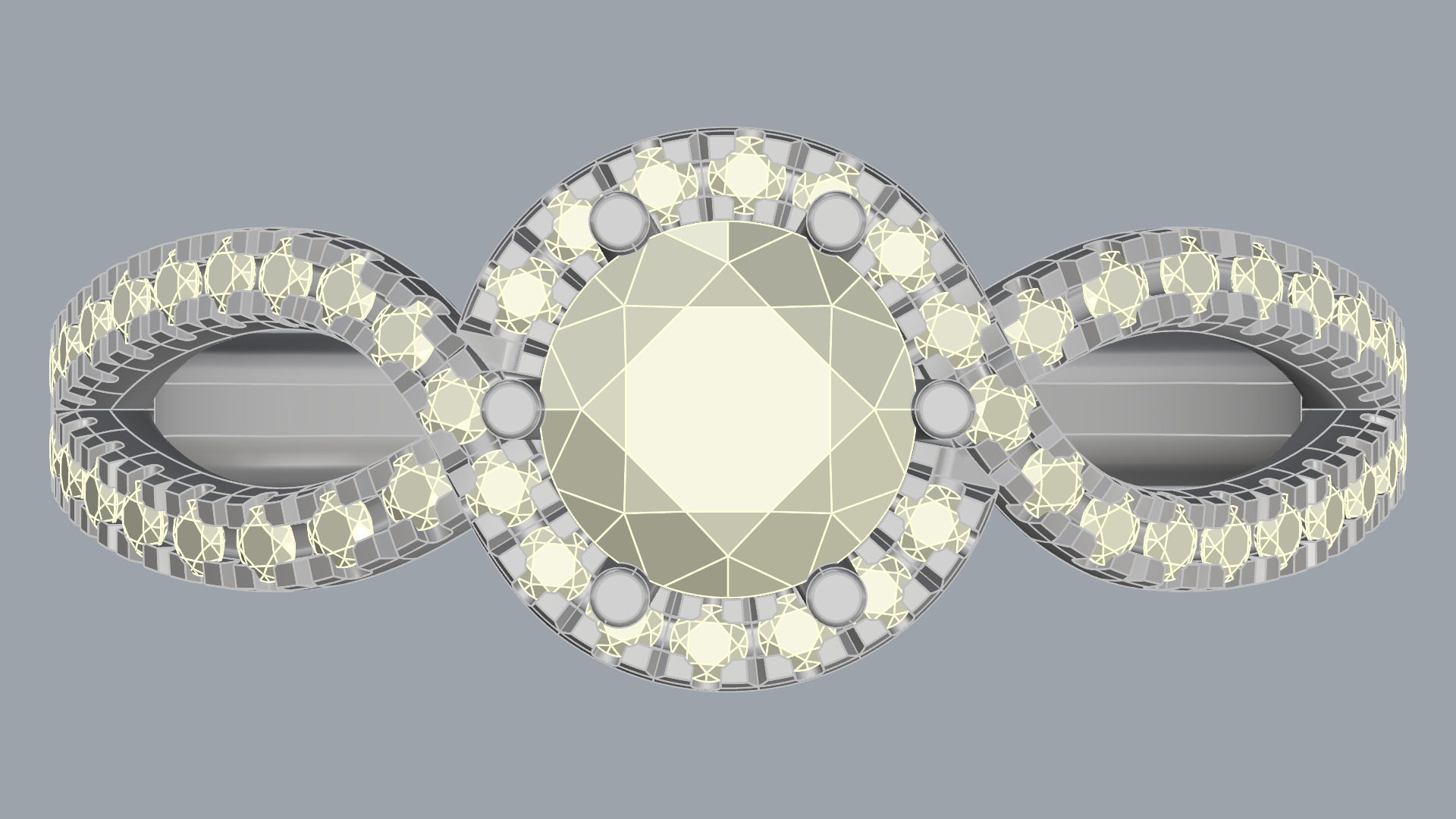 STL file Twist Halo Engagement Ring 3D print 😇 ・3D print design to ...