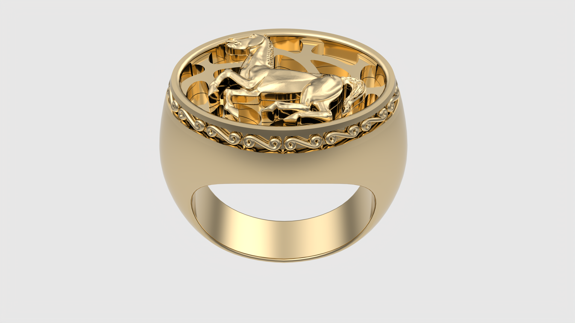 Archivo 3D Equestrian Signet Ring 3D print 💍 ・Plan de impresión en 3D ...