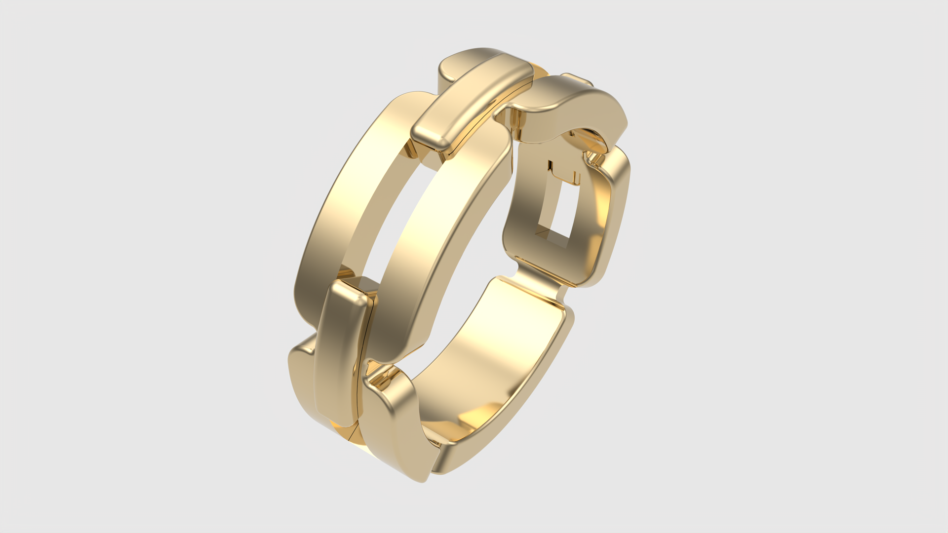3D file Wide Minimalistic Chain Link Ring 3D print 🔗 ・3D printing model ...