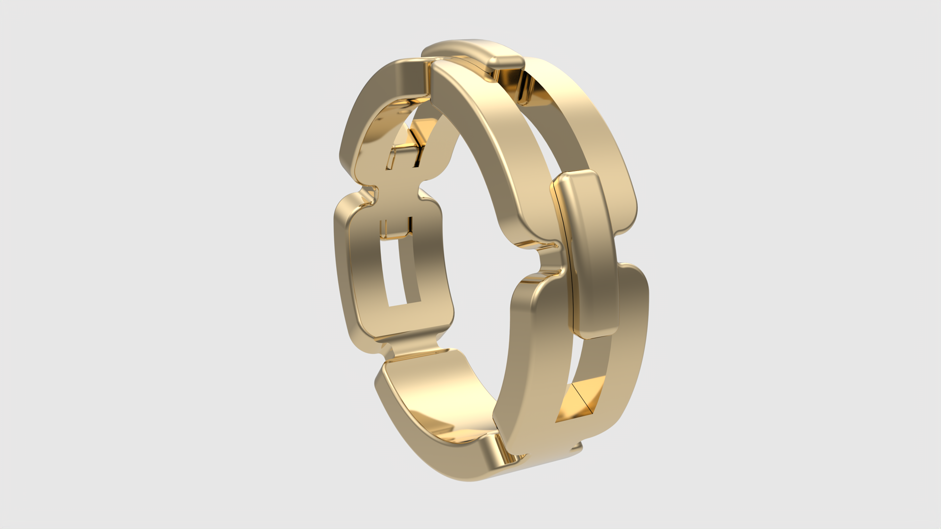 3D file Wide Minimalistic Chain Link Ring 3D print 🔗 ・3D printing model ...