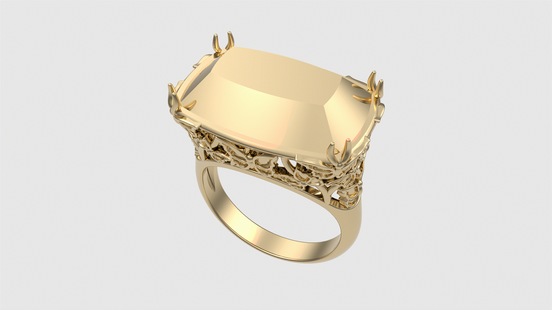 💍 Ornate Floral Signet Ring 3D print・ 3D File for 3D printing・Cults