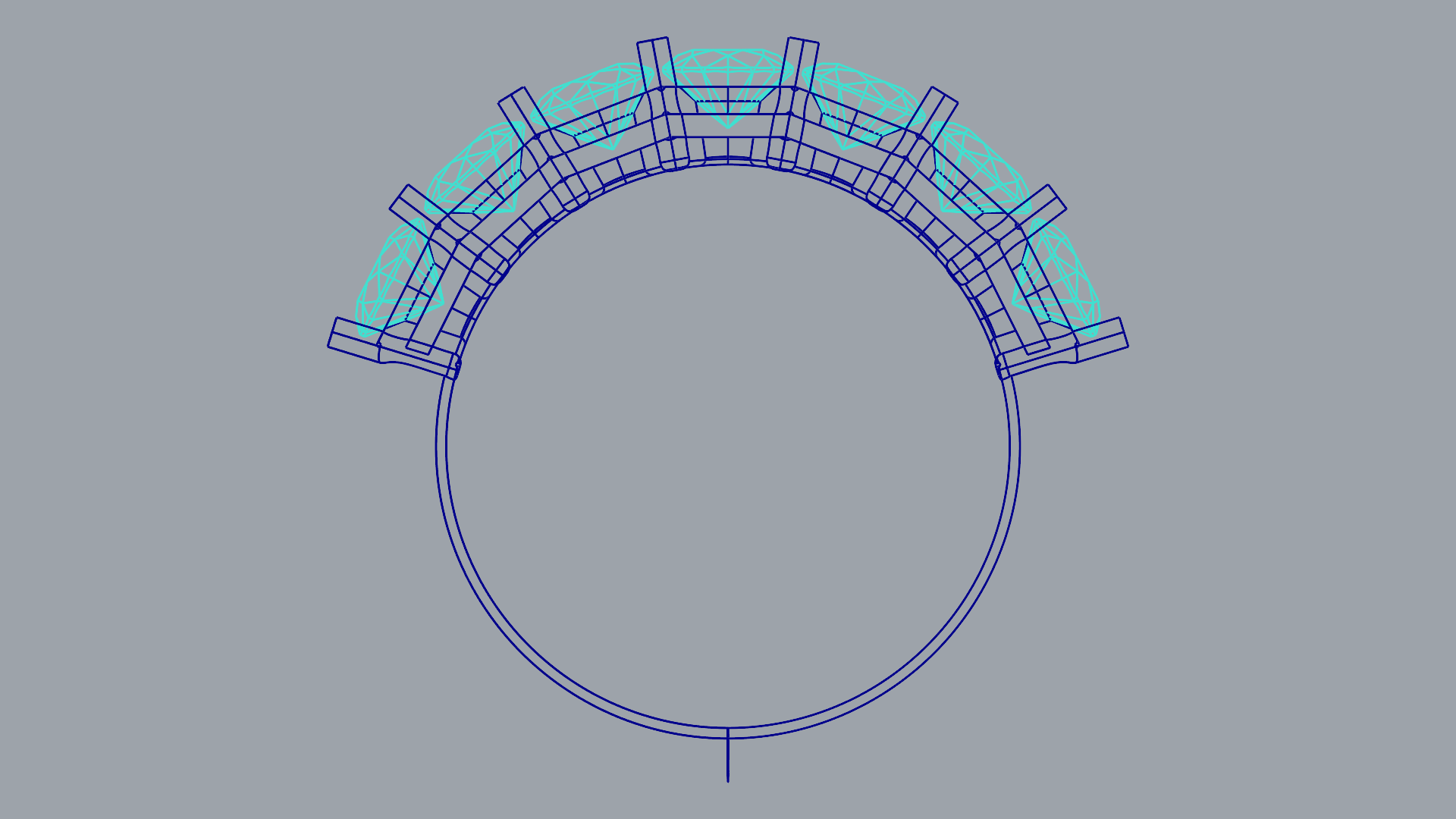 3D file Multi-Stone Linear Engagement Ring 3D print 💍 ・3D print object ...