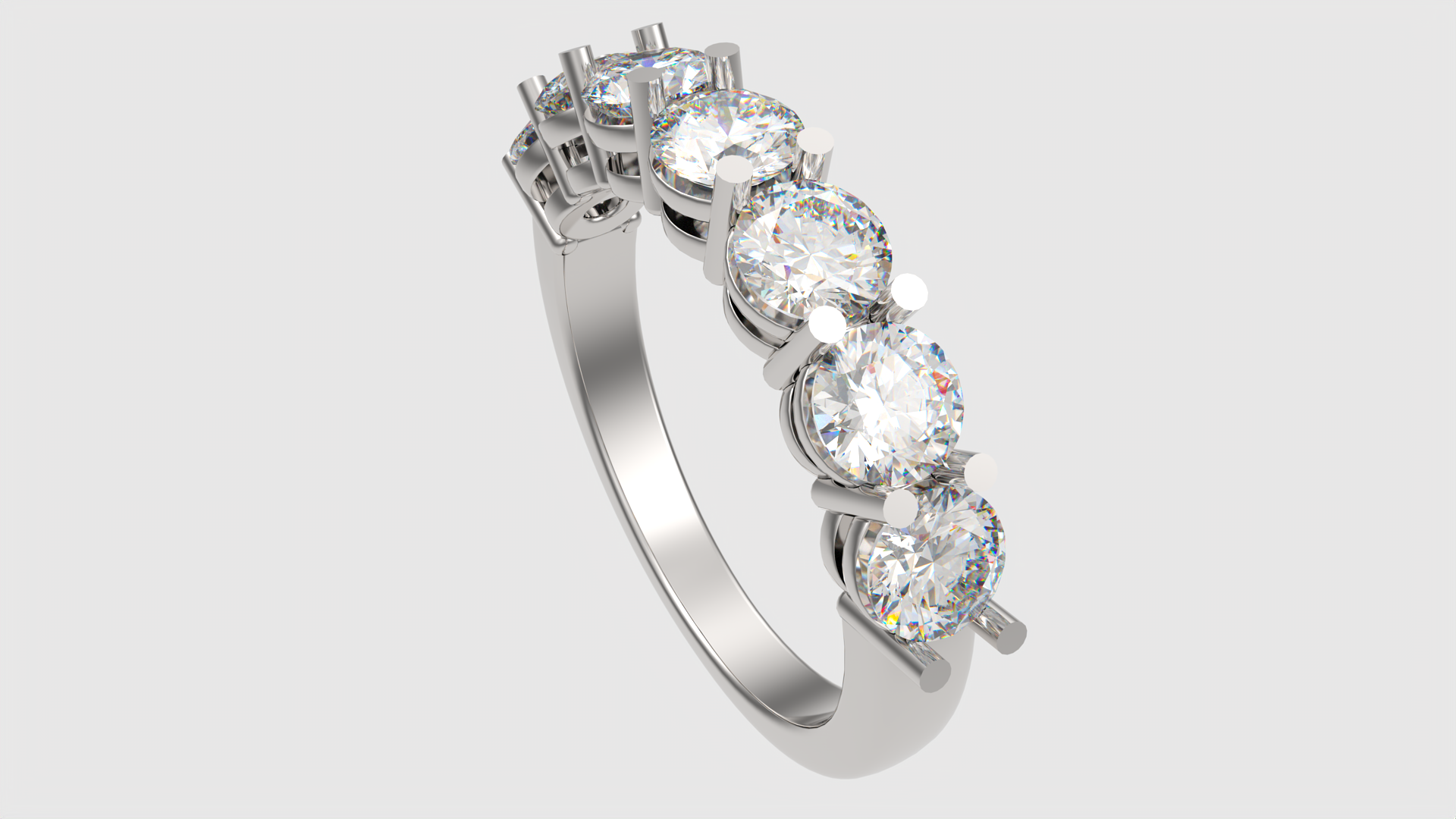 3D file Multi-Stone Linear Engagement Ring 3D print 💍 ・3D print object ...