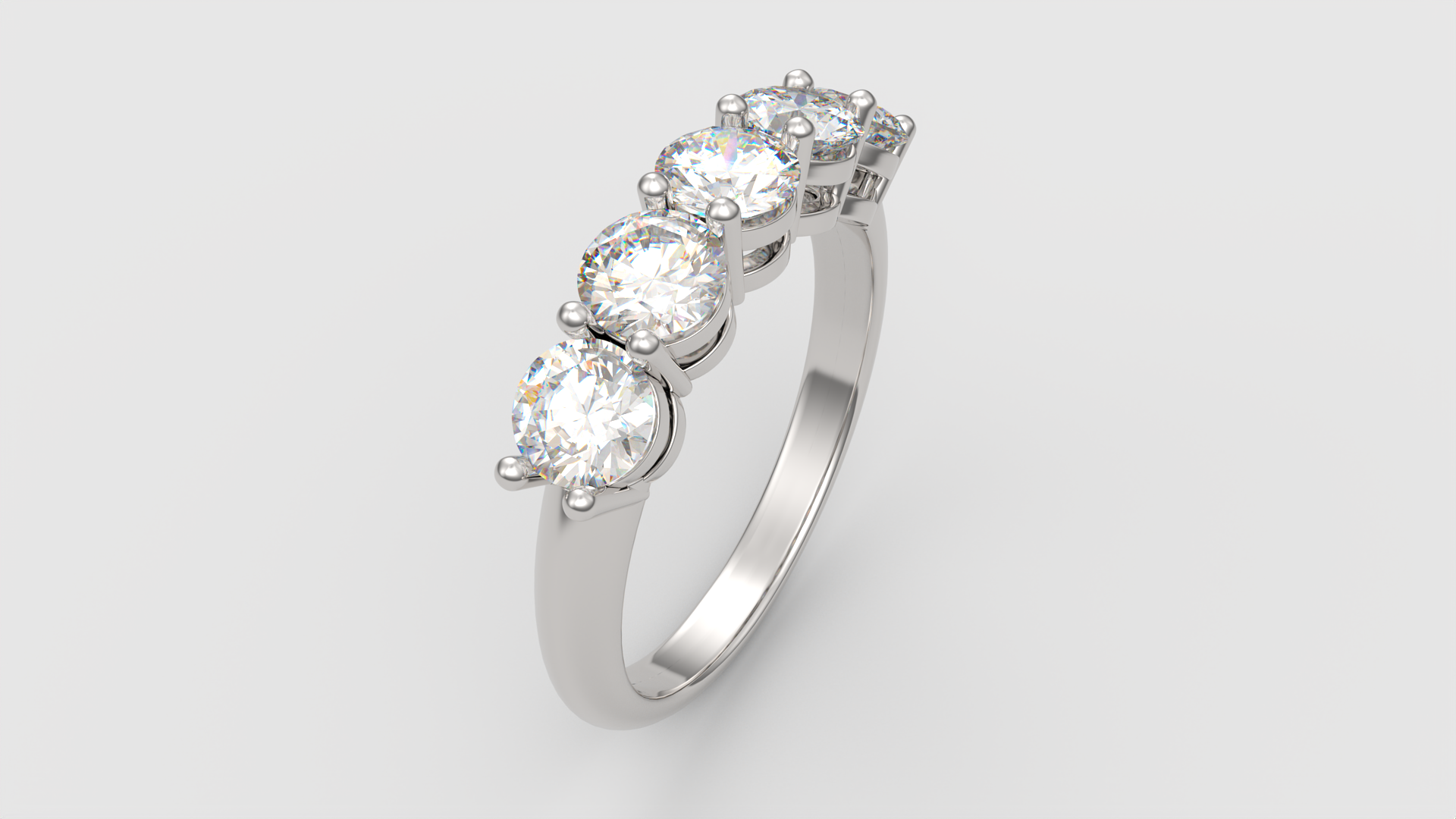 STL file Five-Stone Prong Set Ring 3D print 💍 ・3D printable model to ...