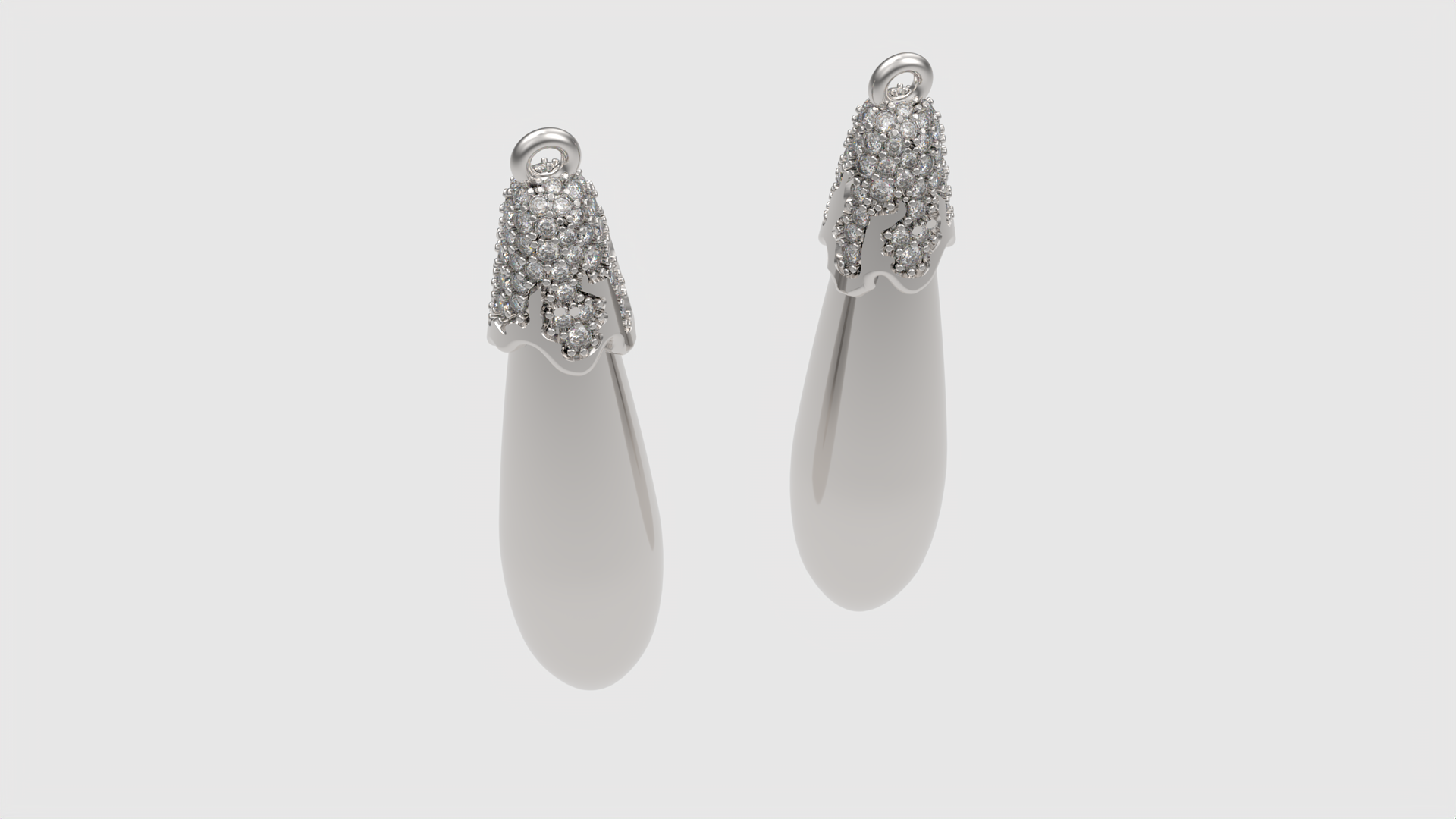 3D file Teardrop Pave Set Earrings 3D print 💍 ・Model to download and 3D ...