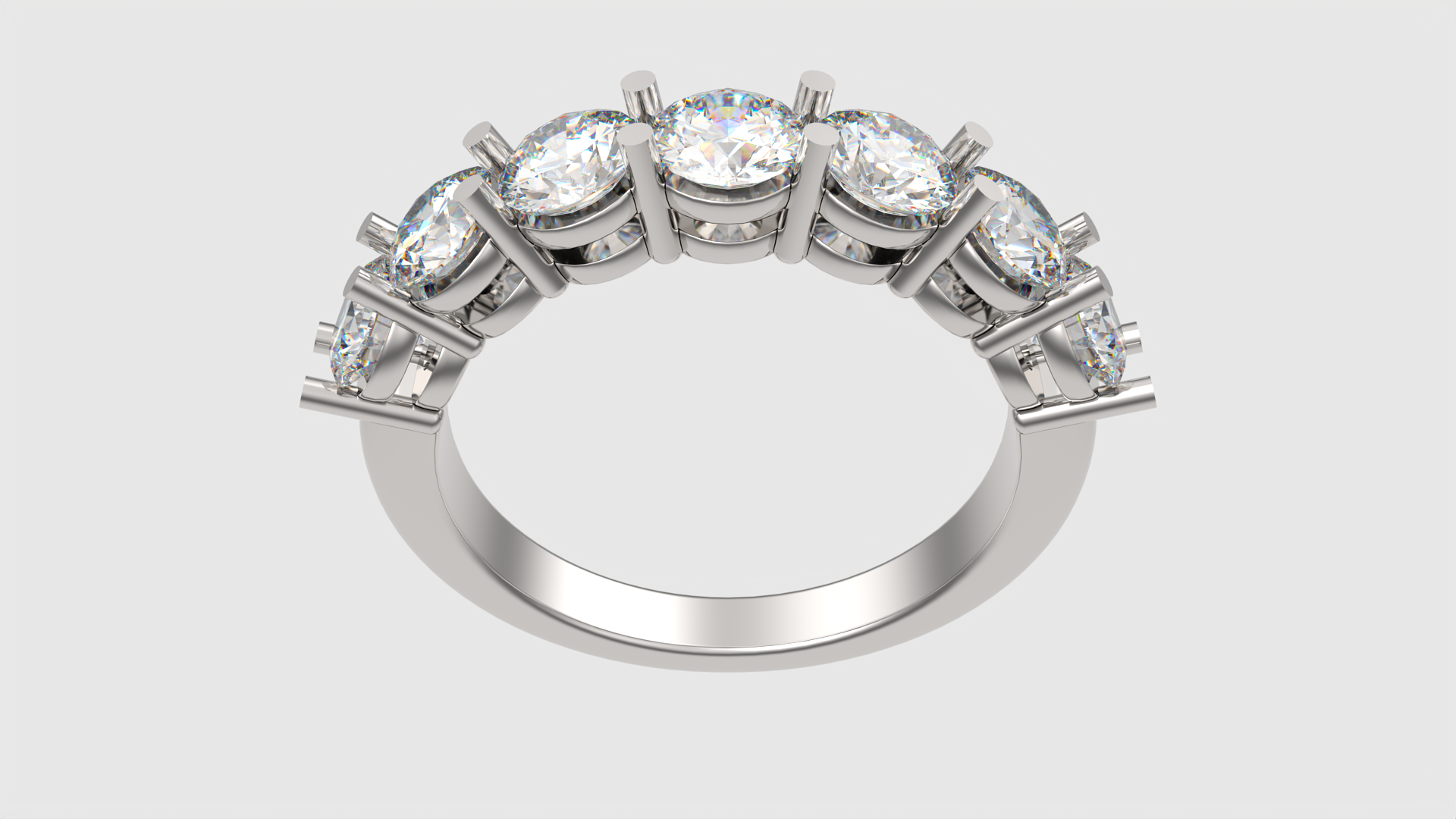 3D file Multi-Stone Linear Engagement Ring 3D print 💍 ・3D print object ...