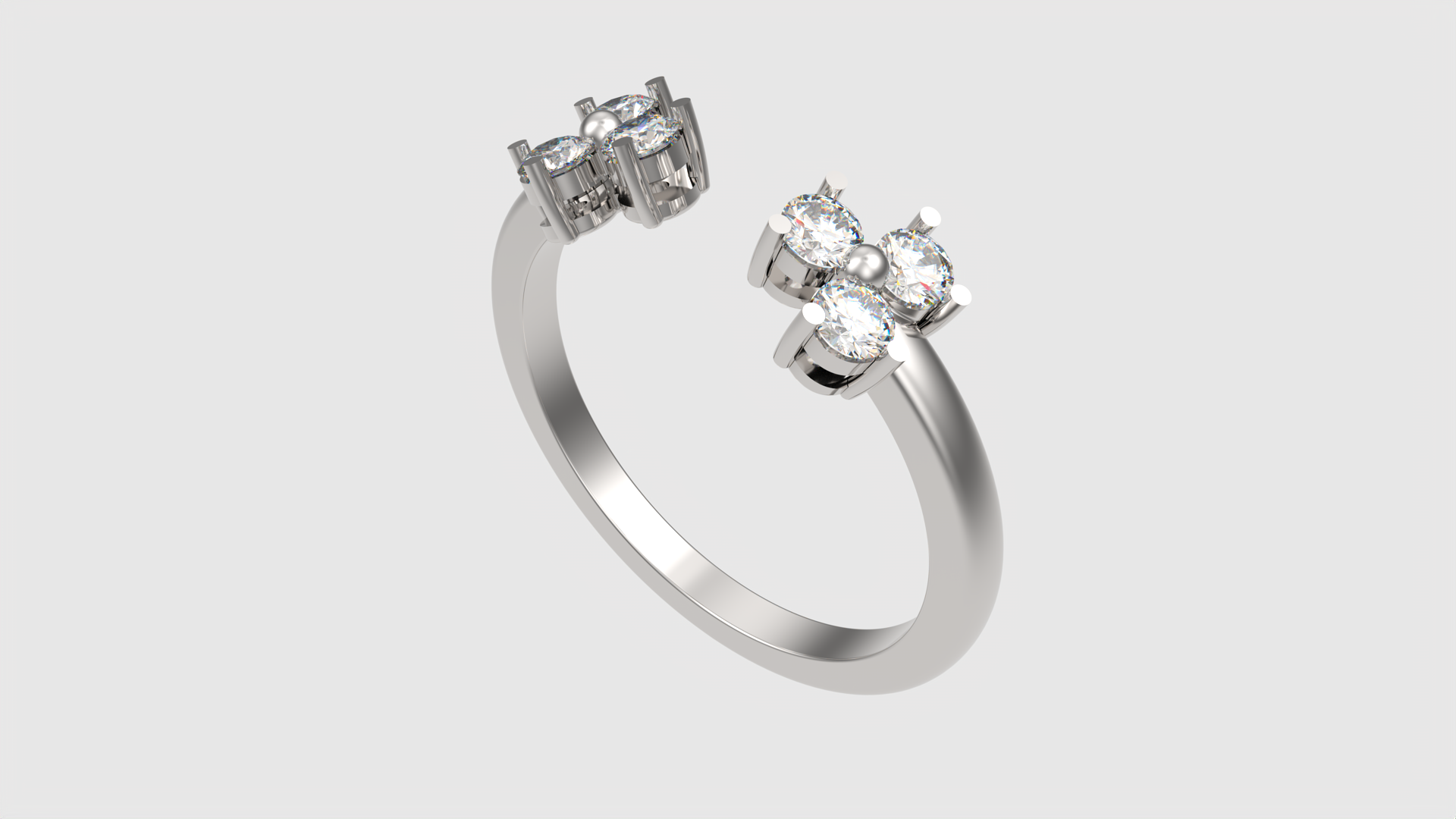 STL file Dual Cluster Open Ring 3D print 💍 ・Template to download and 3D ...