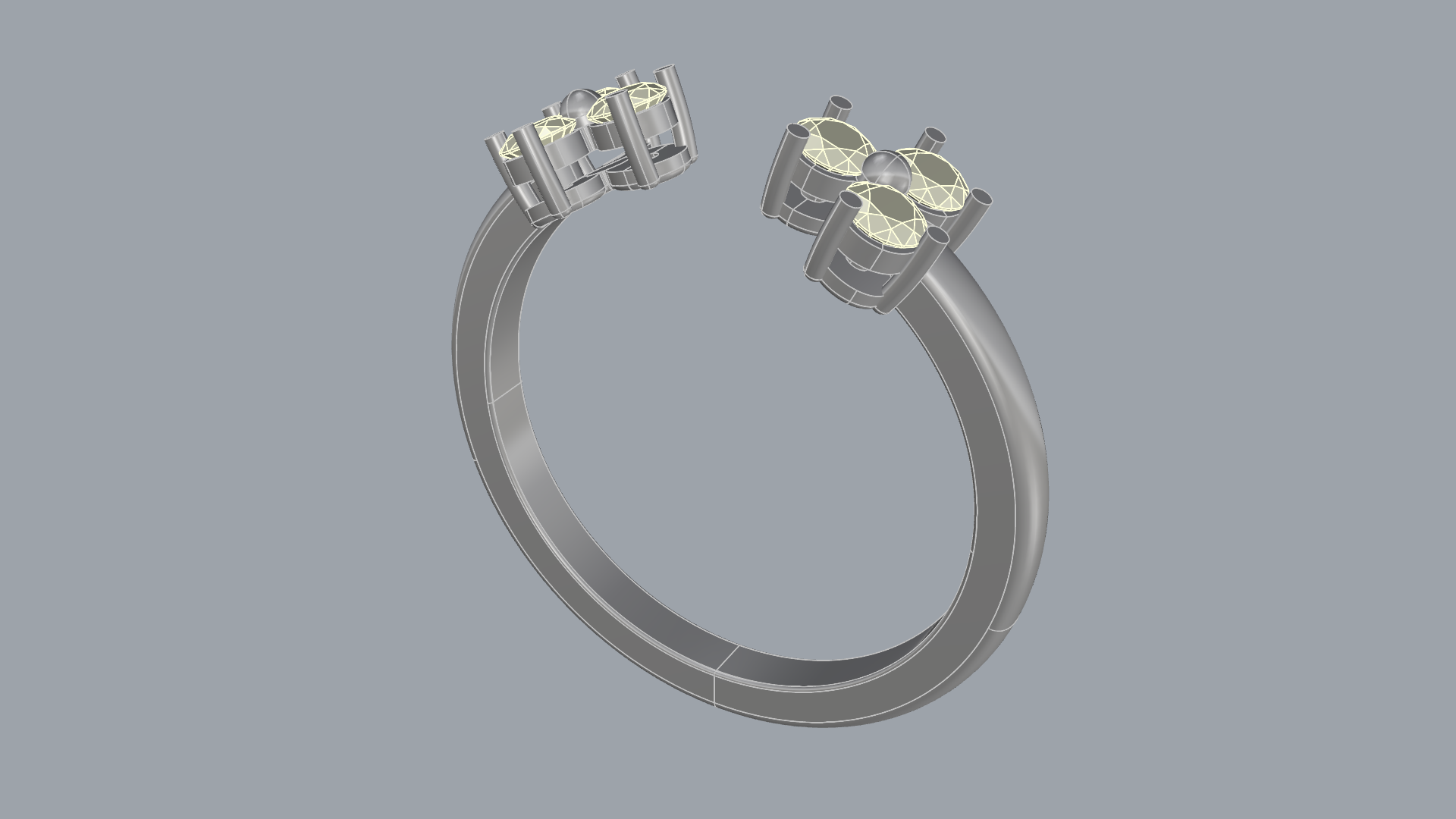 STL file Dual Cluster Open Ring 3D print 💍 ・Template to download and 3D ...