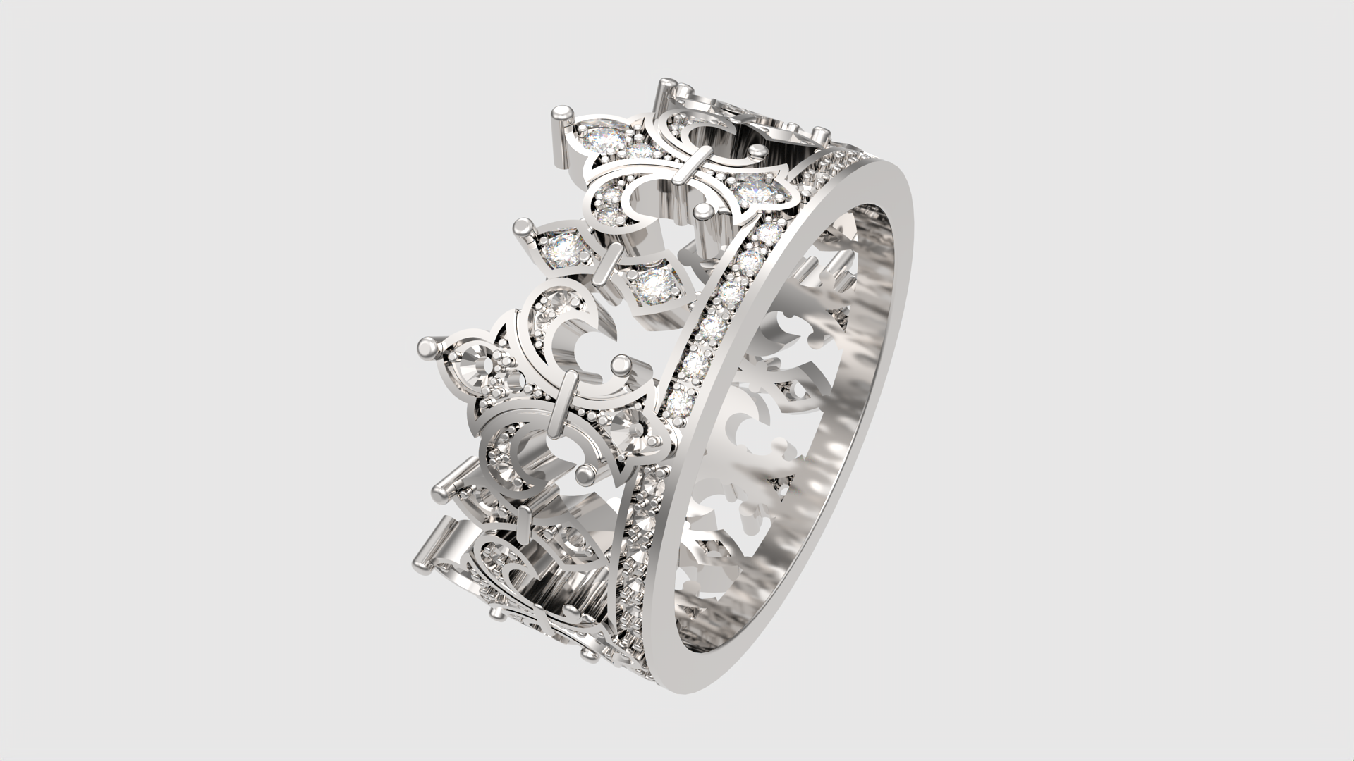 💍 Regal Crown-Inspired Ring 3D print・ STL File for 3D printing・Cults