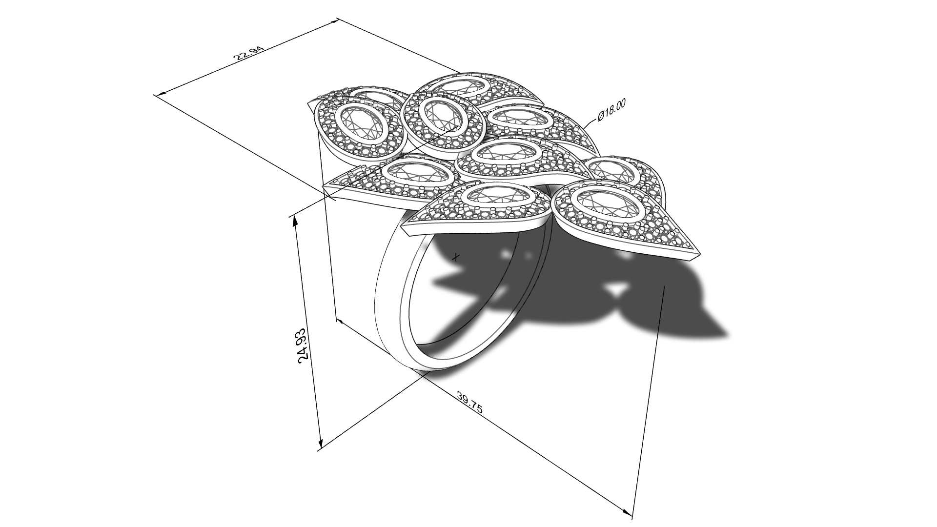 3D file Ornate Leaf-Inspired Gemstone Ring 3D print 💍 ・3D printing ...