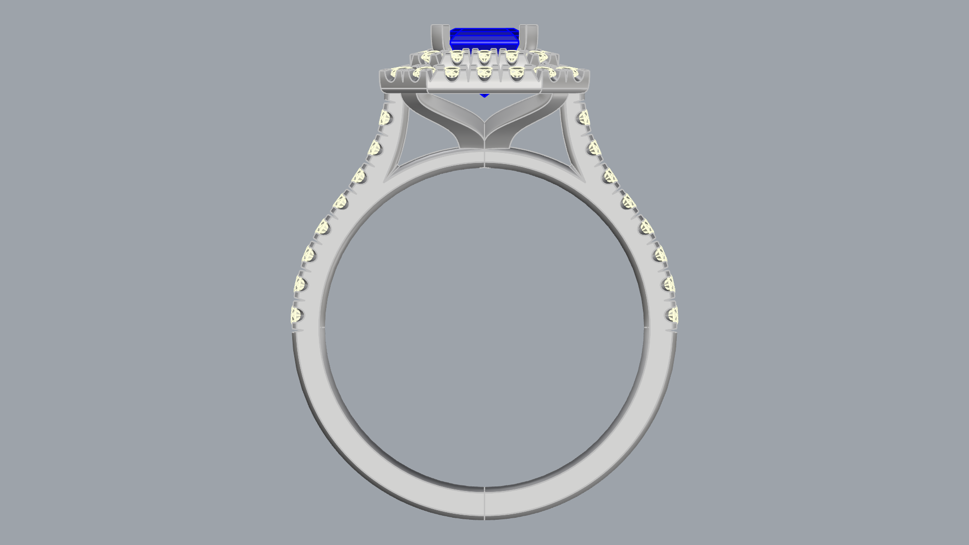 STL file Square Halo Gemstone Ring 3D print 🟪 ・3D printer model to ...