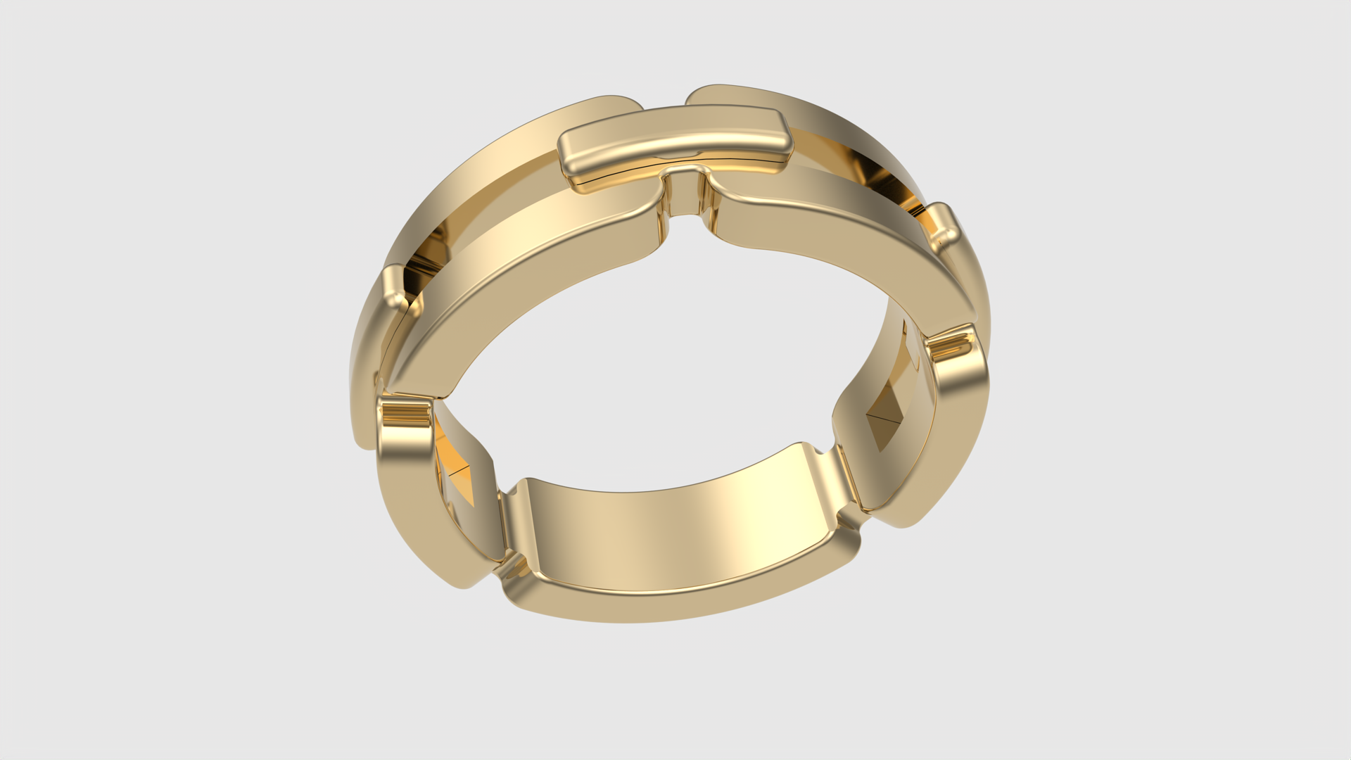 3D file Wide Minimalistic Chain Link Ring 3D print 🔗 ・3D printing model to download・Cults