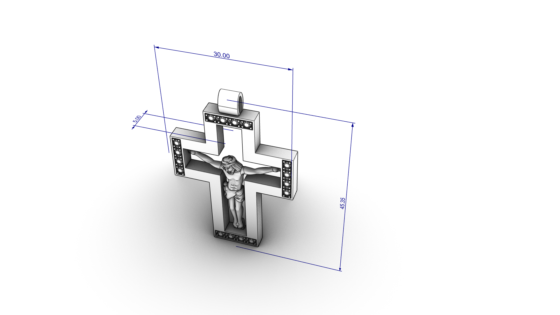 STL file Intricate Cross Pendant with Figurative Detail 3D print ・Model ...