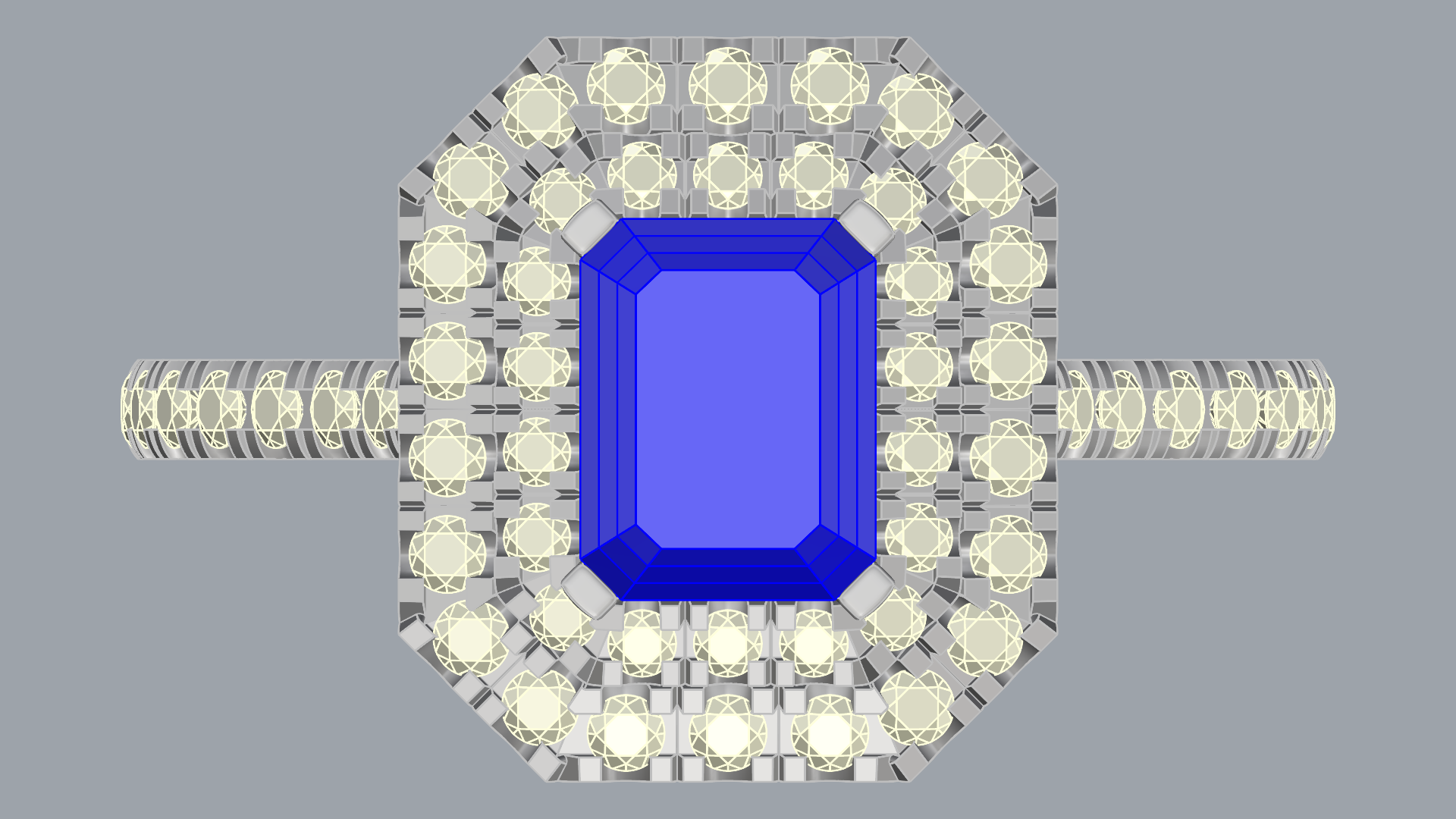 STL file Square Halo Gemstone Ring 3D print 🟪 ・3D printer model to ...