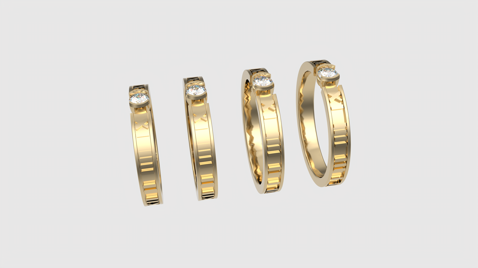 3D file Roman Numeral Solitaire Ring 3D print 💍 ・3D printing idea to ...