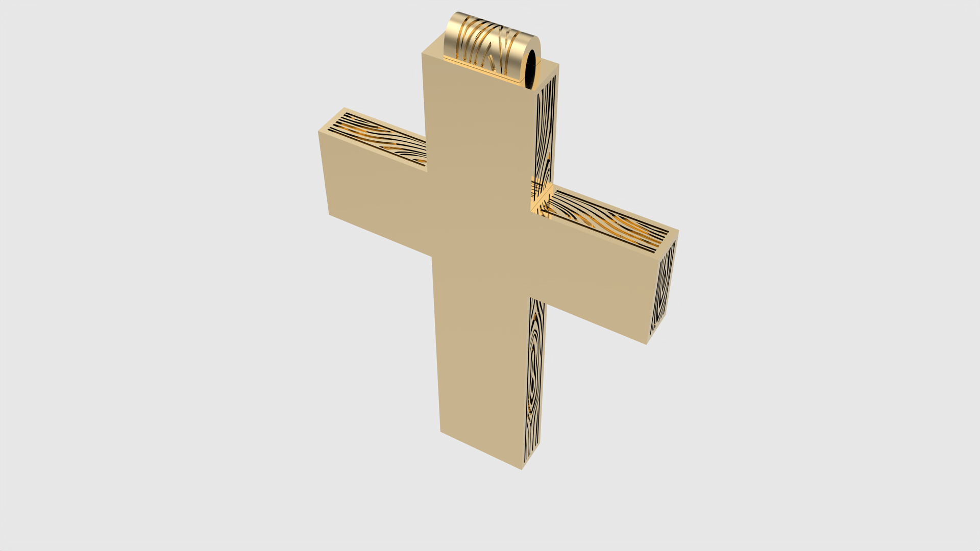 3D file Elegant Cross with Intricate Wood Pattern 3D print ・3D printing ...