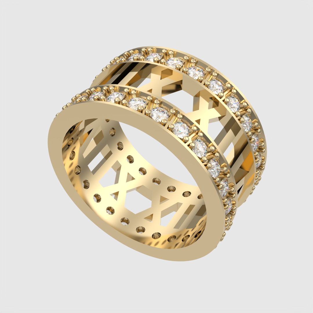 3D file Fashion Wedding Ring with Roman Digits 3D print 💒 ・3D printer ...