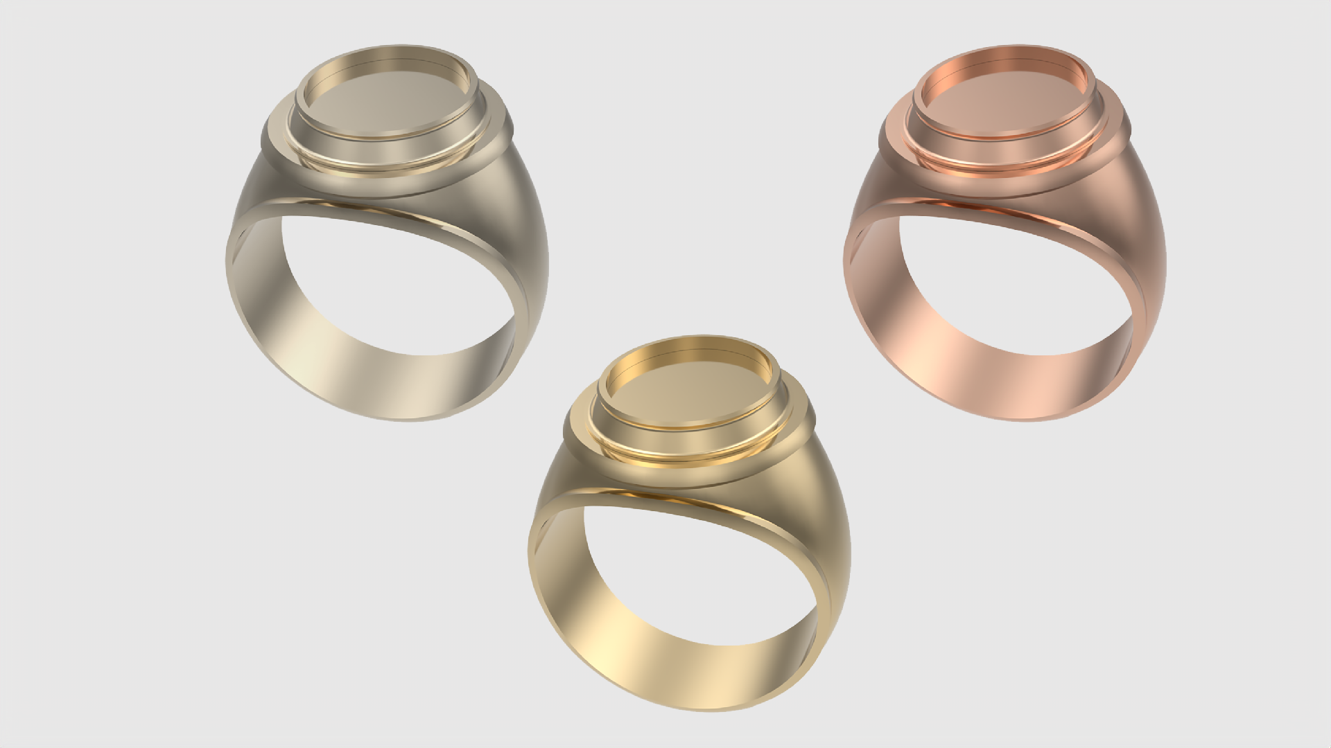 3D file Elegant Oval Inset Signet Ring 3D print 💍 ・3D print object to download・Cults