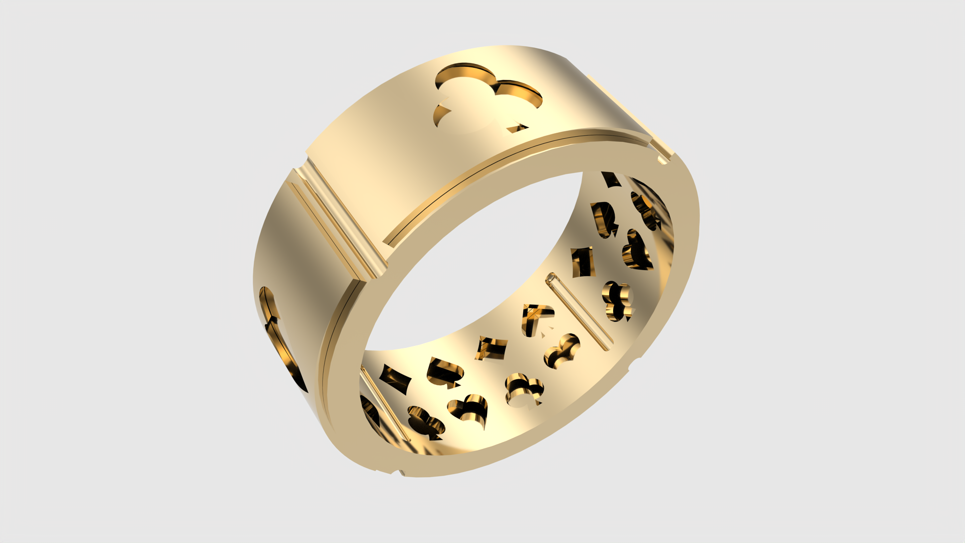 💍 Poker-Themed Ring with Playing Card Suits 3D print・ 3D File for 3D ...