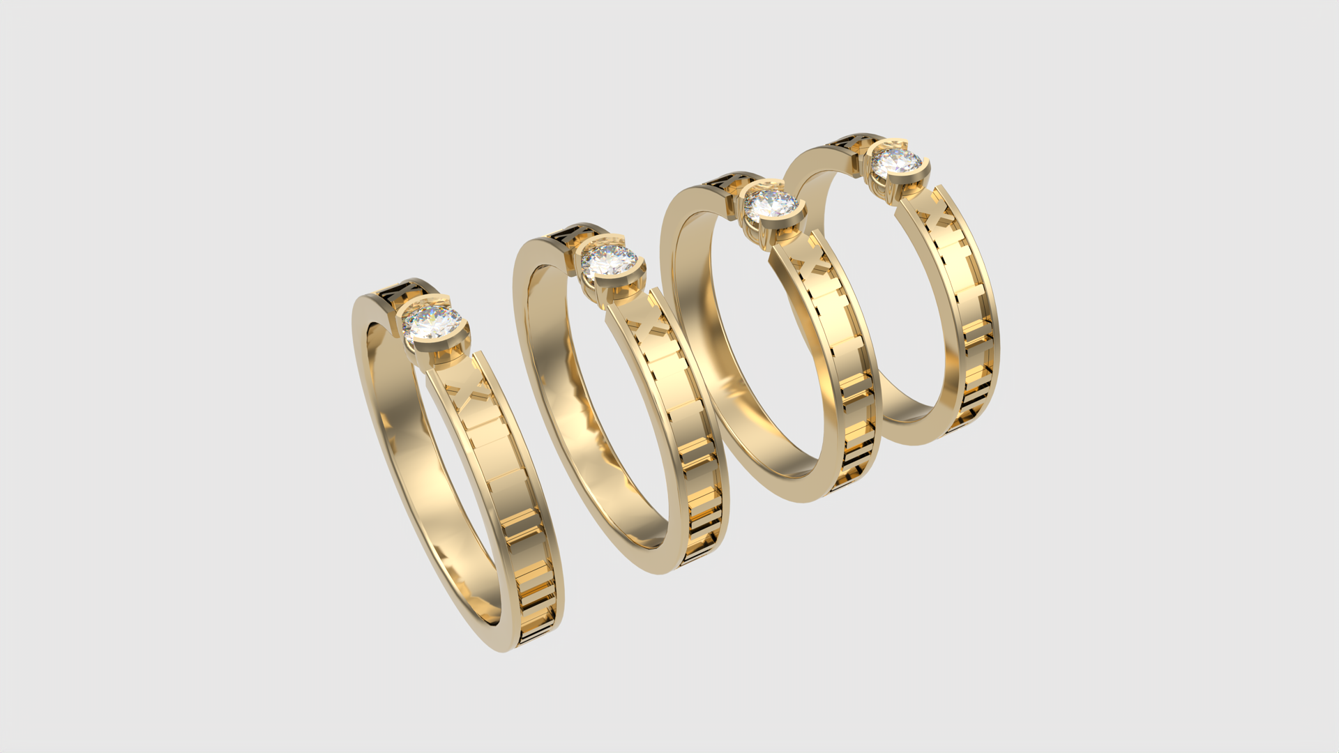 3D file Roman Numeral Solitaire Ring 3D print 💍 ・3D printing idea to ...