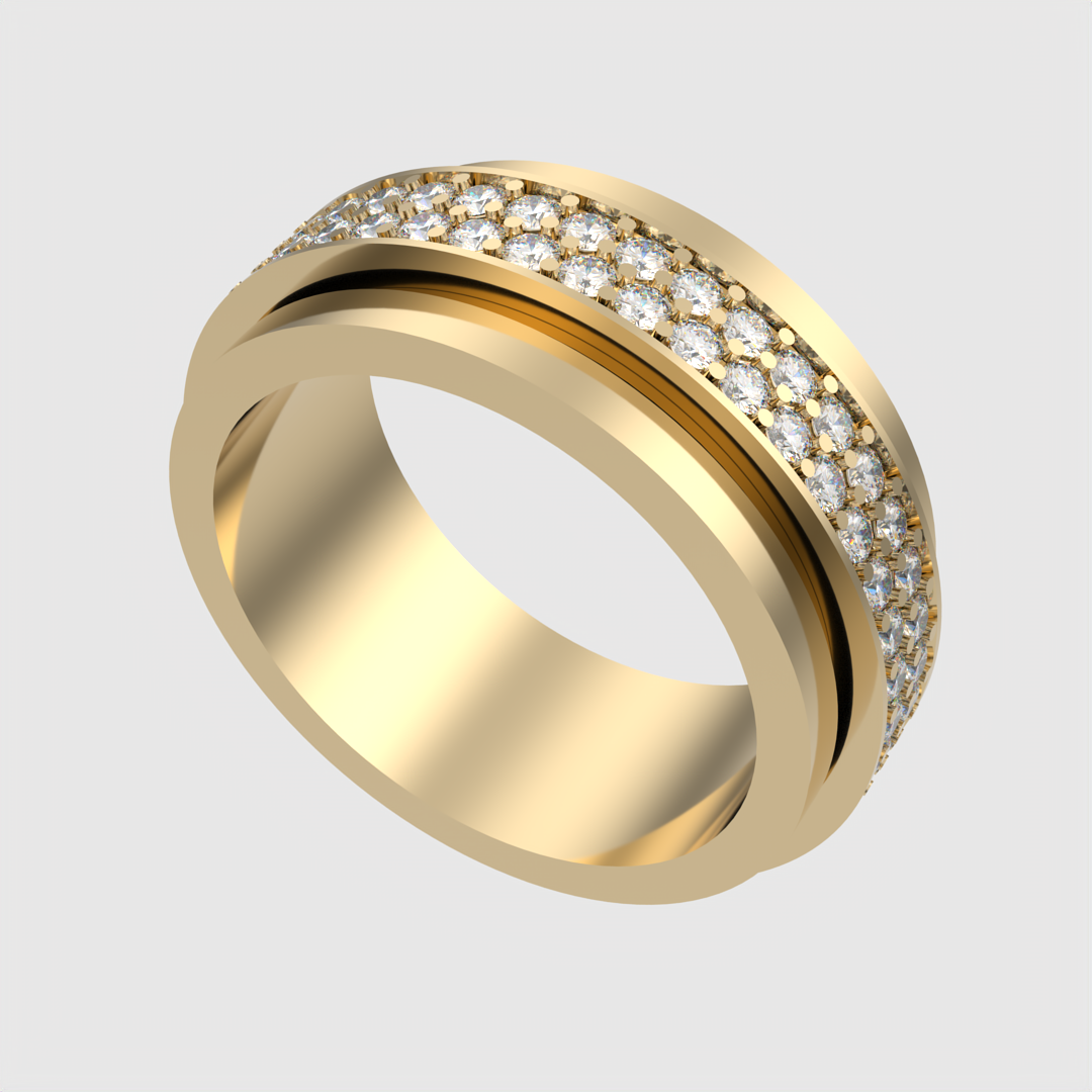 💍 Rotating Center Ring with Sparkling Accents 3D print・Archivo 3D para ...