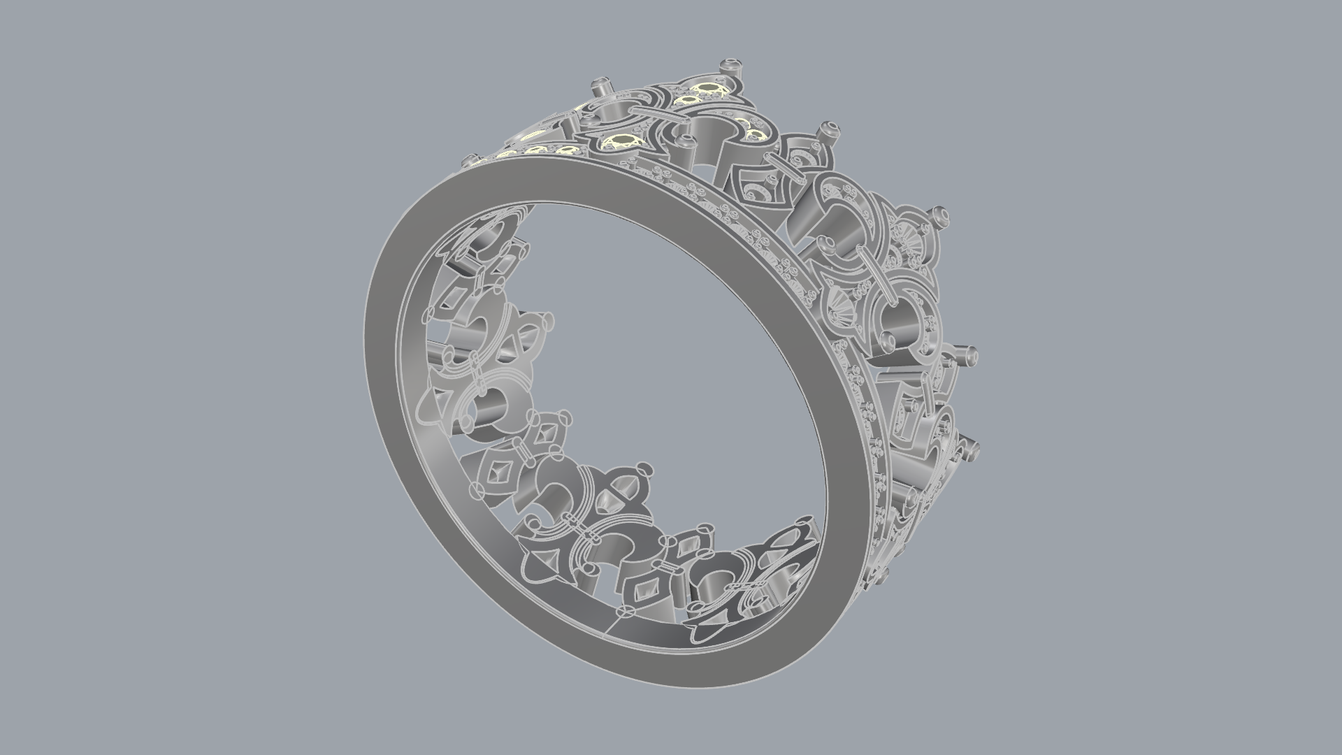 Archivo STL Anillo 3D inspirado en la corona real 💍 ・Objeto para impresora 3D para descargar・Cults