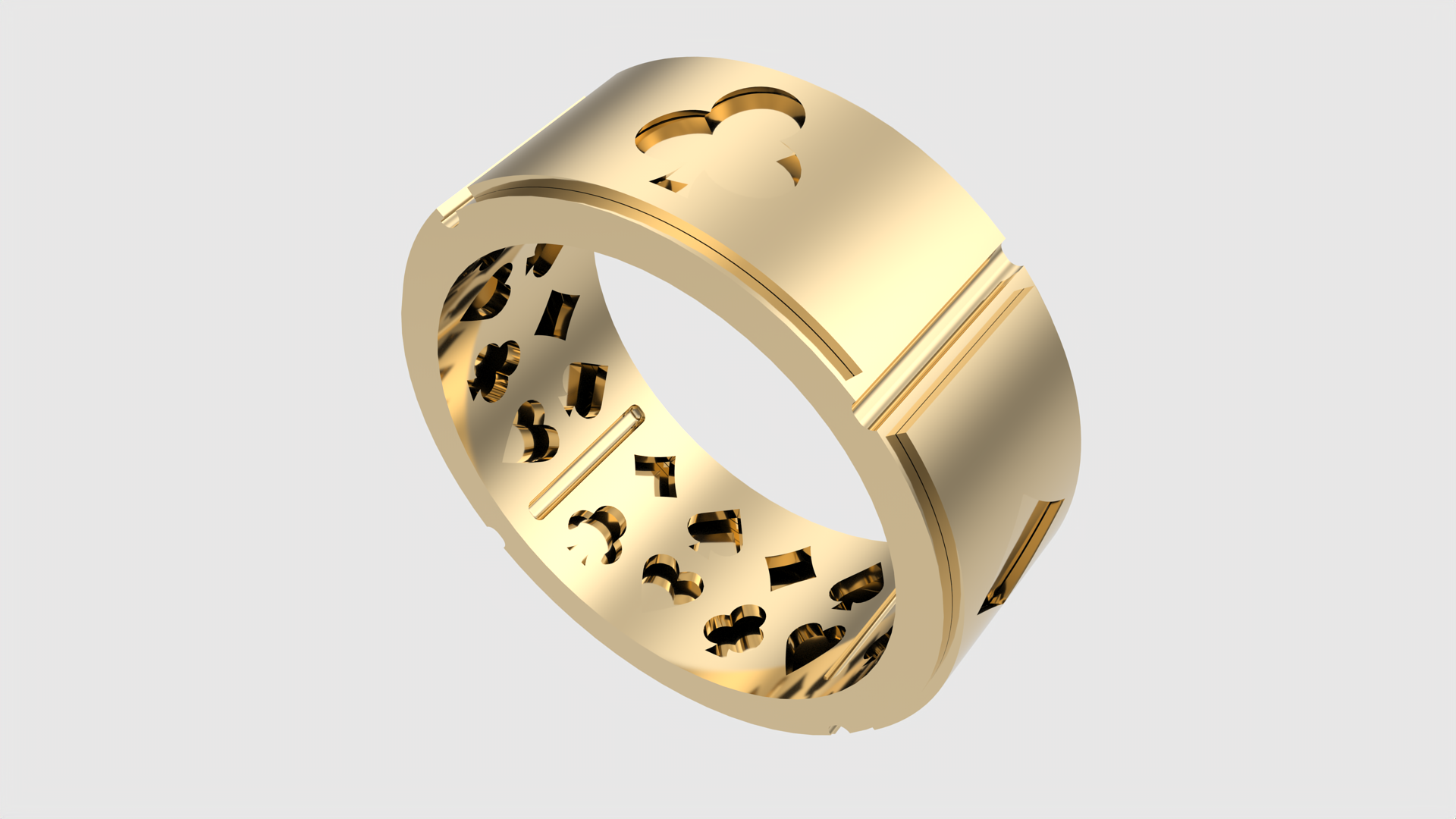 3D file Poker-Themed Ring with Playing Card Suits 3D print 💍 ・3D ...