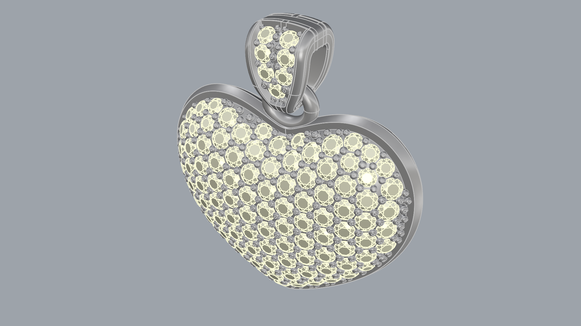 3D file Pave Set Heart Pendant 3D print 💜 ・Template to download and 3D ...