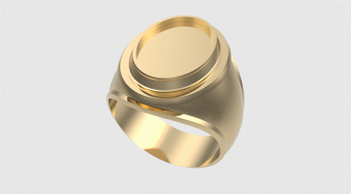 3D file Elegant Oval Inset Signet Ring 3D print 💍 ・3D print object to ...