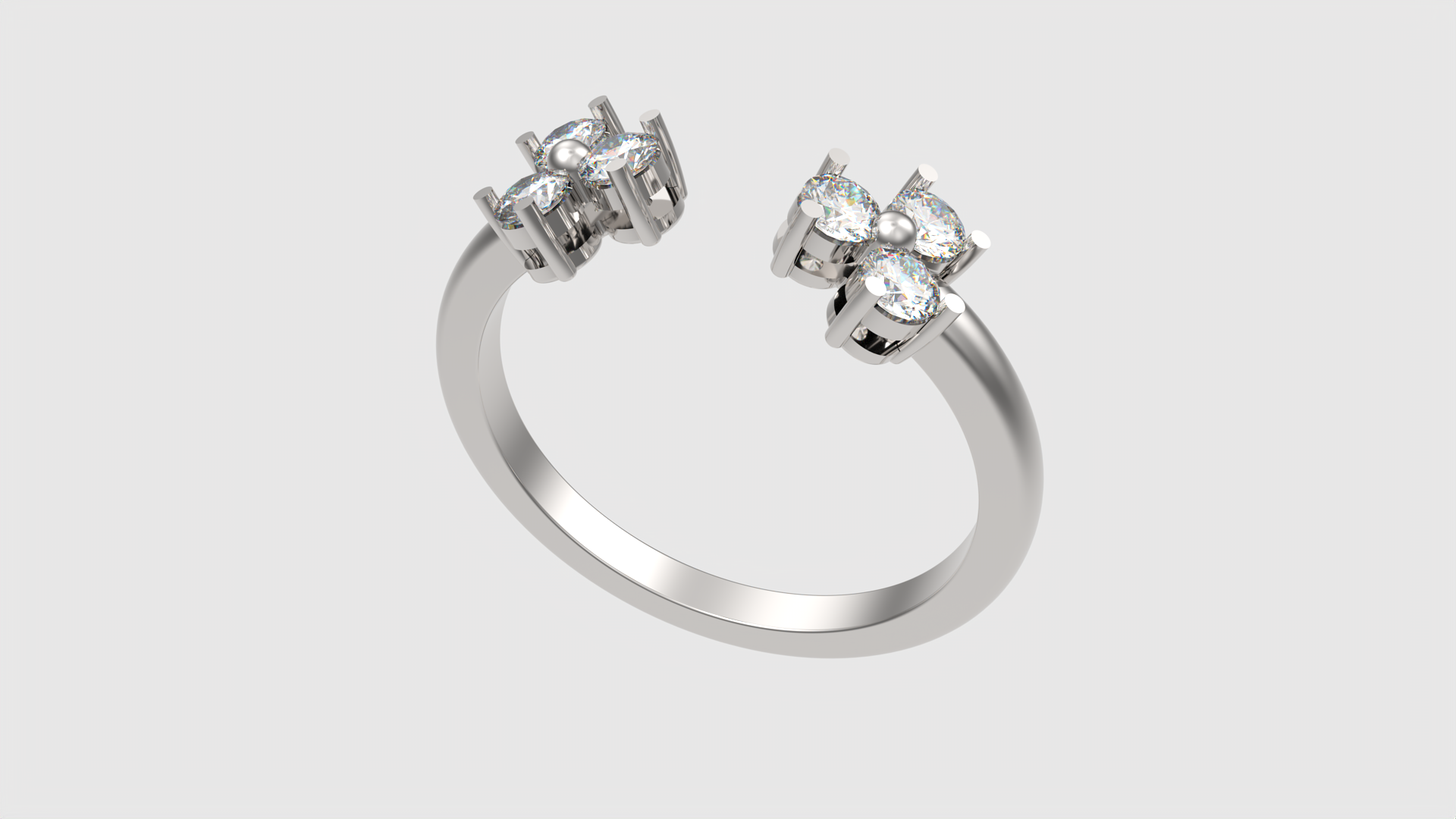 STL file Dual Cluster Open Ring 3D print 💍 ・Template to download and 3D ...