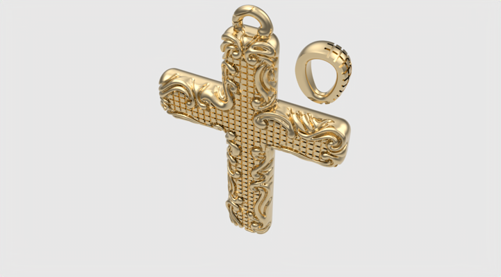 Archivo 3D Floral Pattern Cross Pendant 3D print ・Modelo para descargar ...