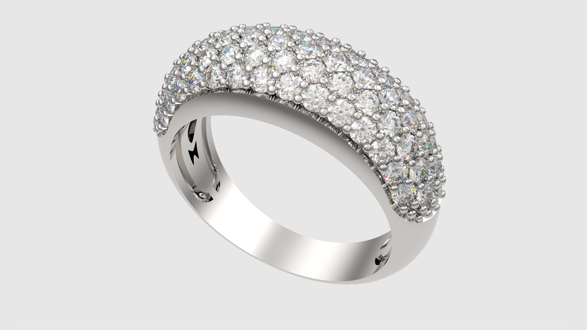 3D file Luxurious Pave Set Wide Band Ring 3D print 💍 ・3D printable ...