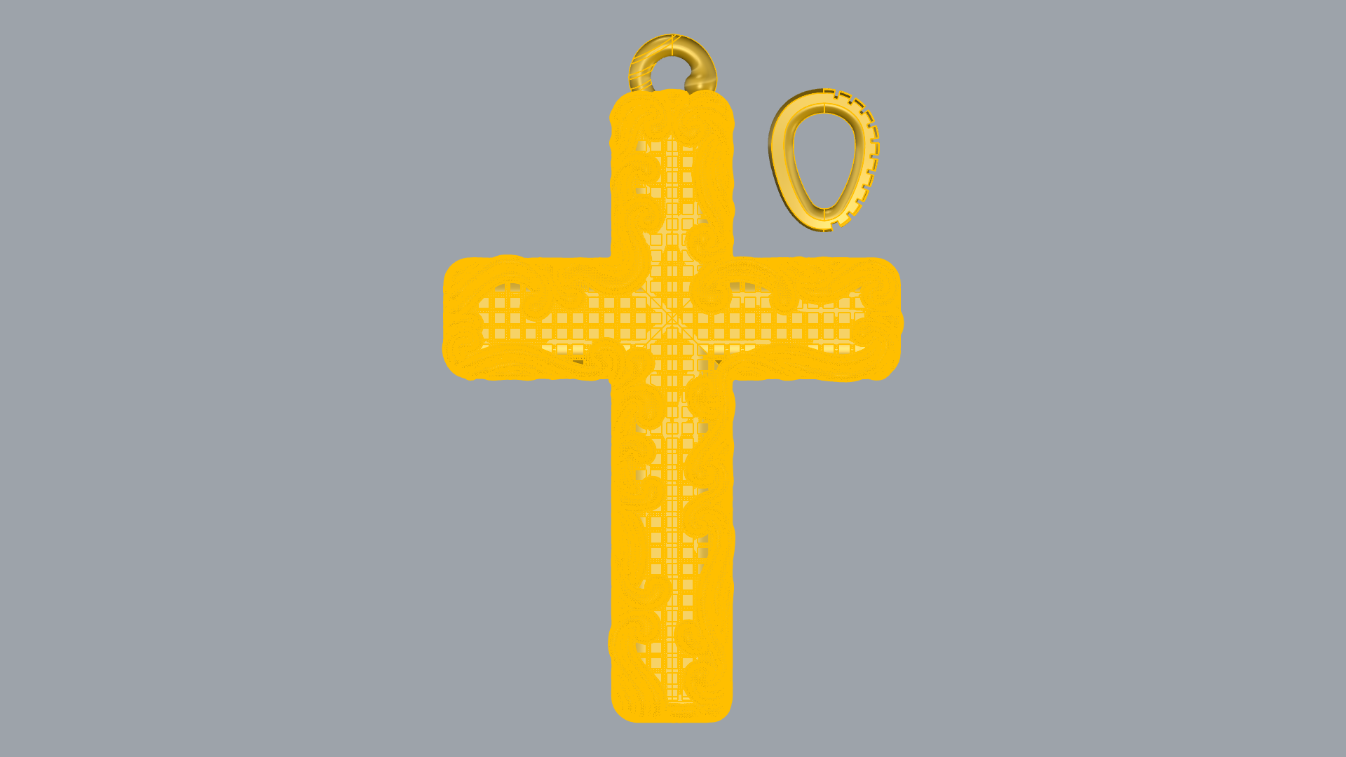 3D file Floral Pattern Cross Pendant 3D print ・3D printable model to ...