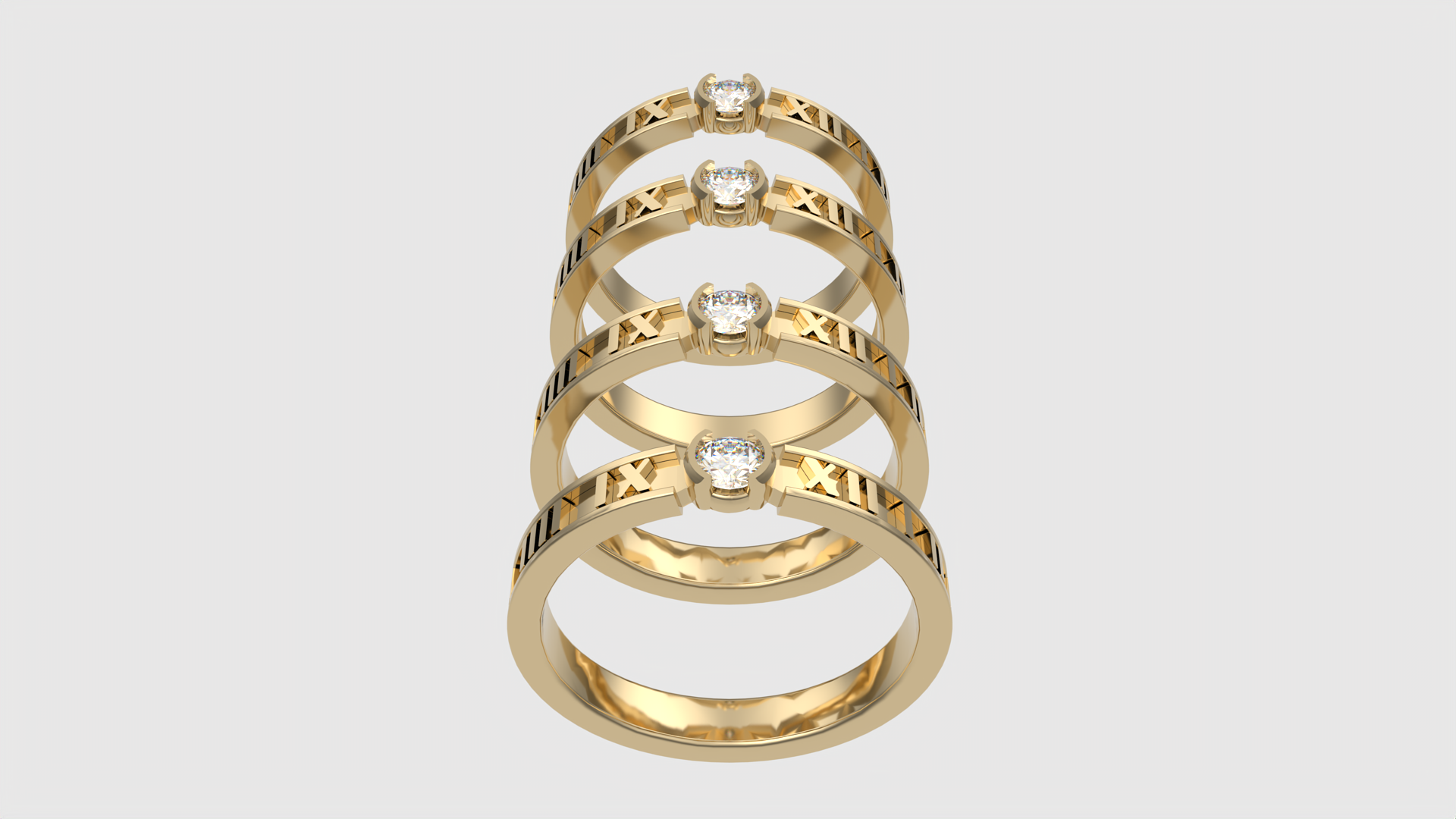 3D file Roman Numeral Solitaire Ring 3D print 💍 ・3D printing idea to ...