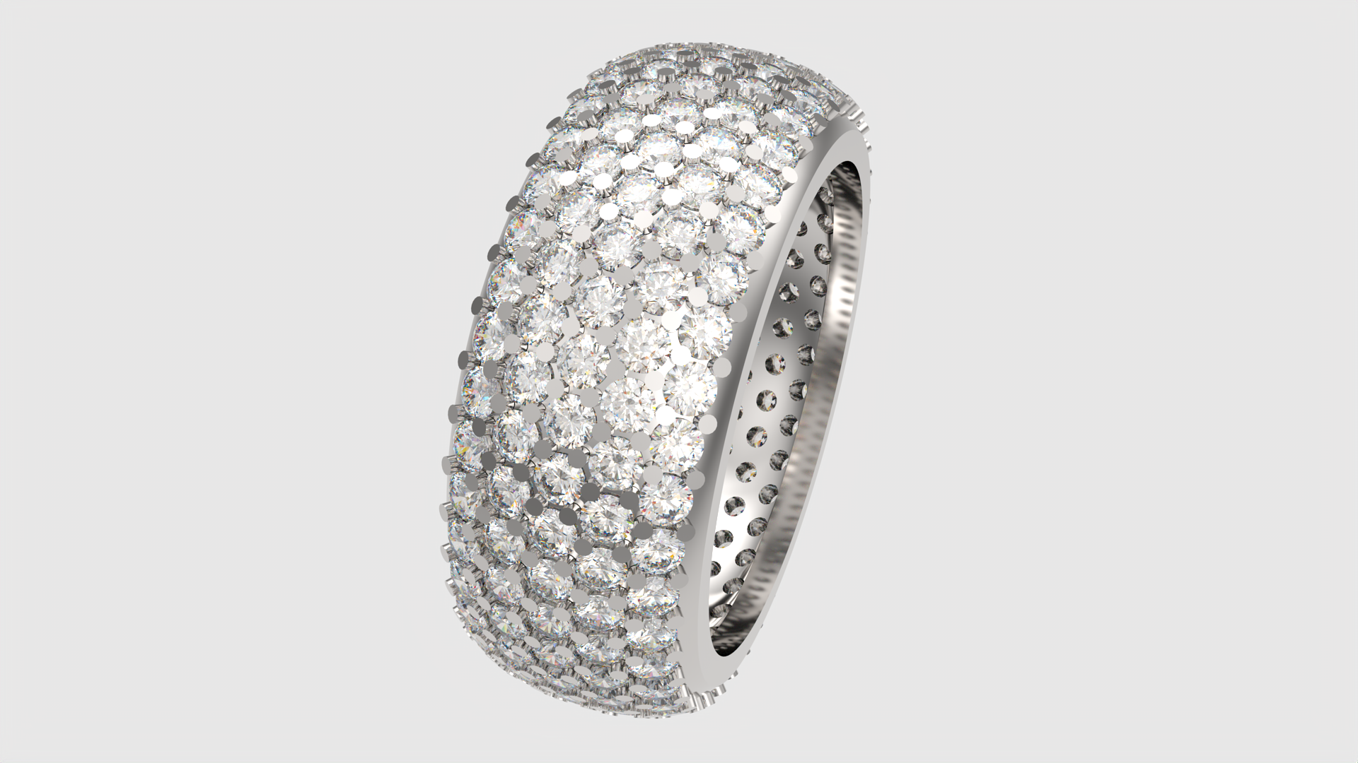 3D file Sparkling Multi-Layered Pave Ring 3D print 💍 ・3D printing idea to download・Cults