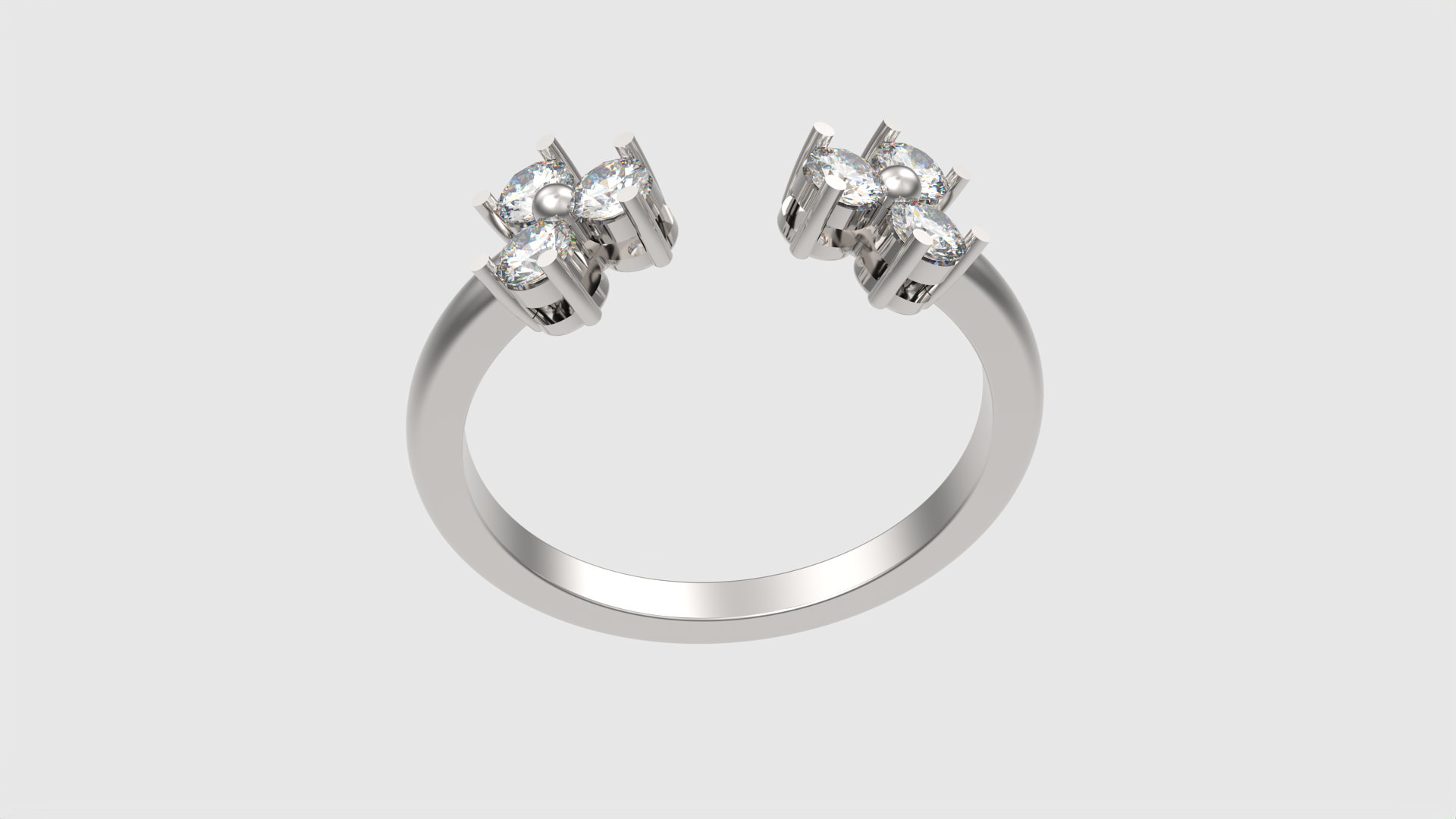 STL file Dual Cluster Open Ring 3D print 💍 ・Template to download and 3D ...