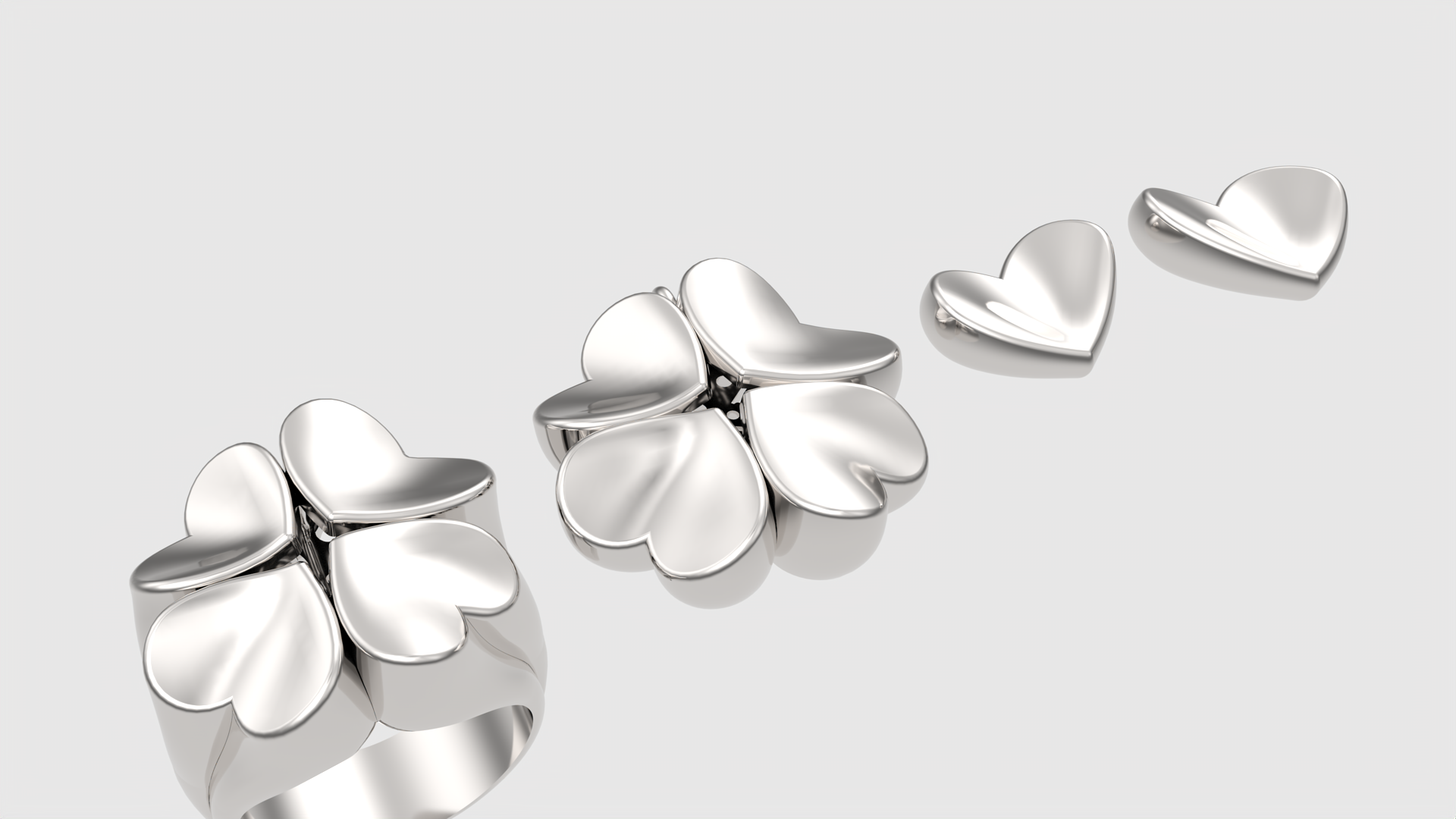 3D file Floral Heart Ring 3D print 💜 ・Model to download and 3D print・Cults