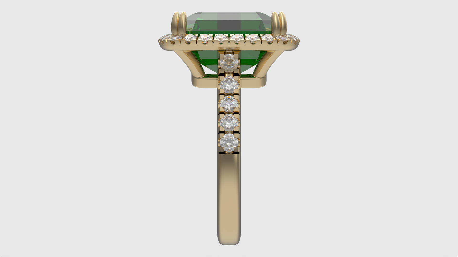 3D file Green Gemstone Square Ring 3D print 🟪 ・Model to download and 3D ...