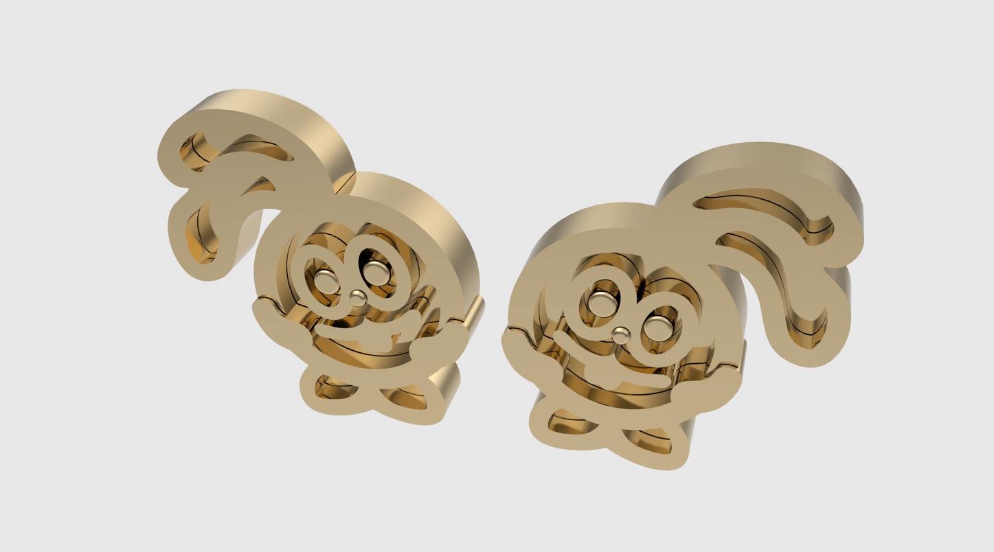 Archivo 3D Bunny Animation Hare Earrings 3D print 💍 ・Plan de impresión ...