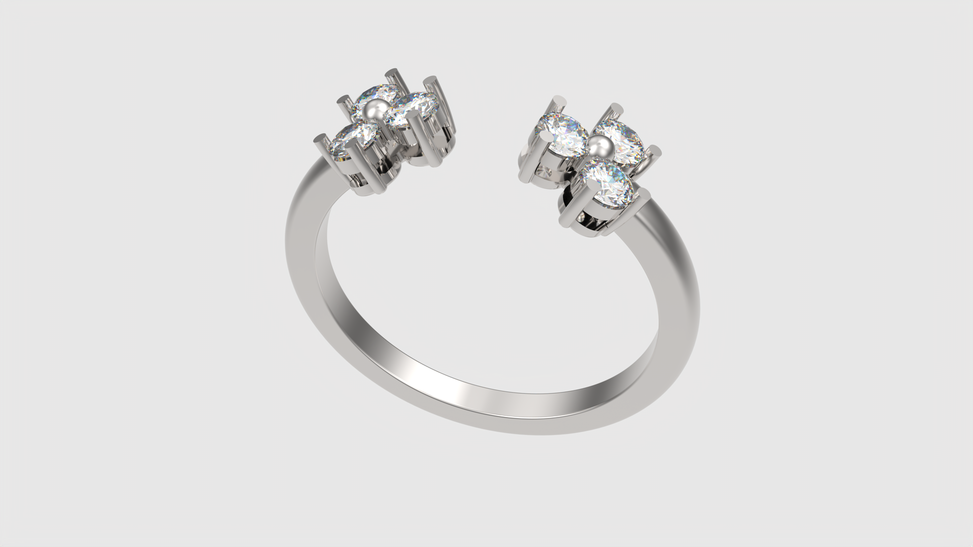 STL file Dual Cluster Open Ring 3D print 💍 ・Template to download and 3D ...