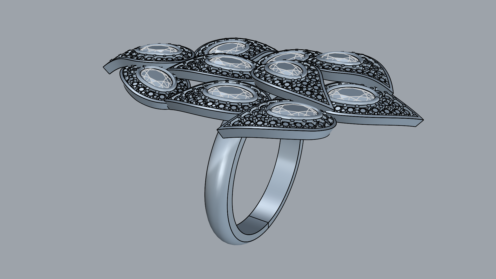 3D file Ornate Leaf-Inspired Gemstone Ring 3D print 💍 ・3D printing ...