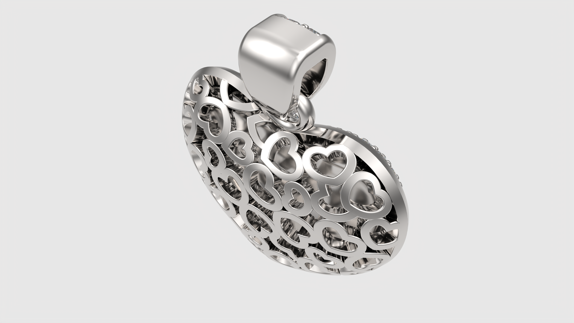 3D file Pave Set Heart Pendant 3D print 💜 ・Template to download and 3D ...