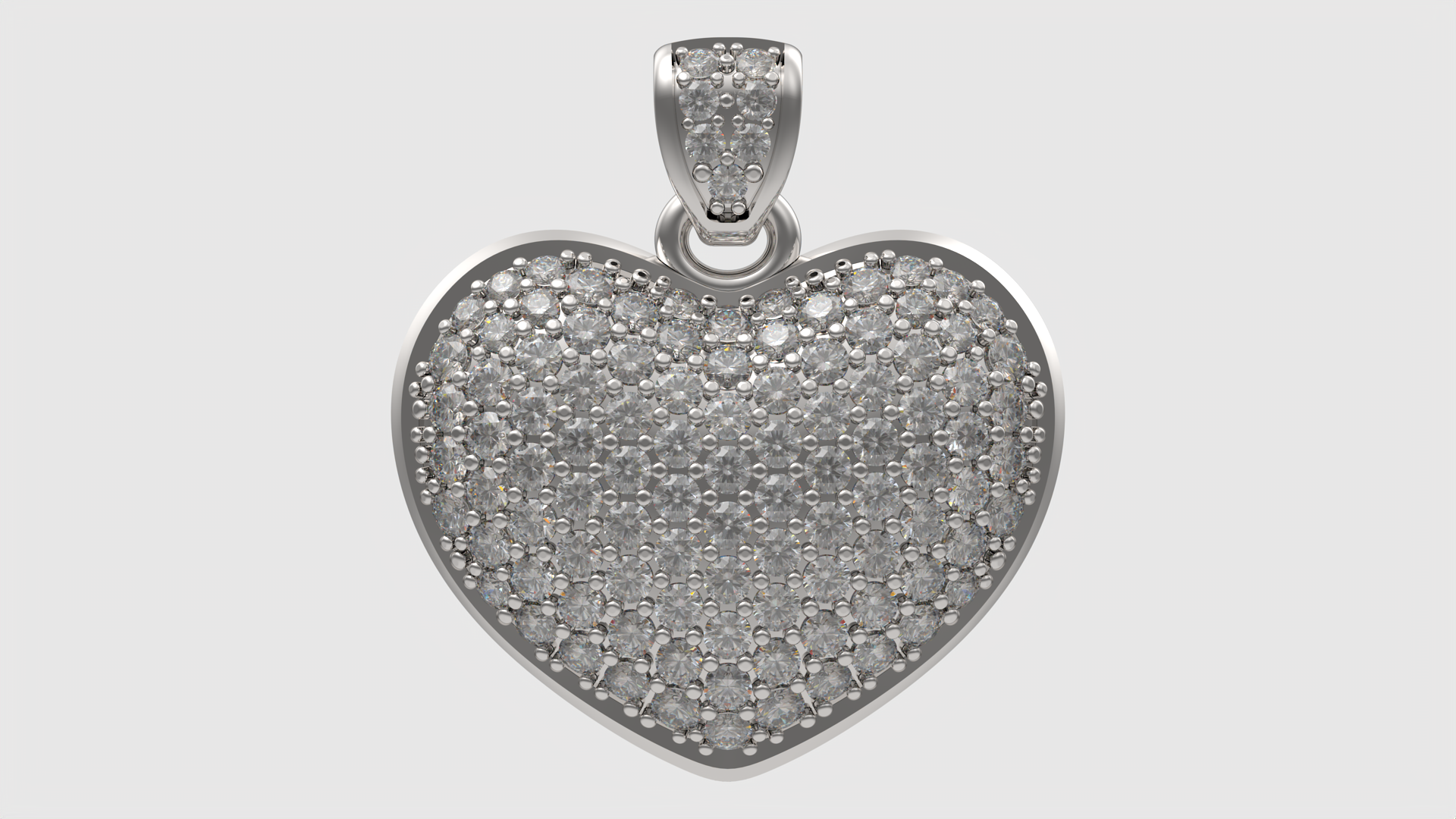 3D file Pave Set Heart Pendant 3D print 💜 ・Template to download and 3D ...