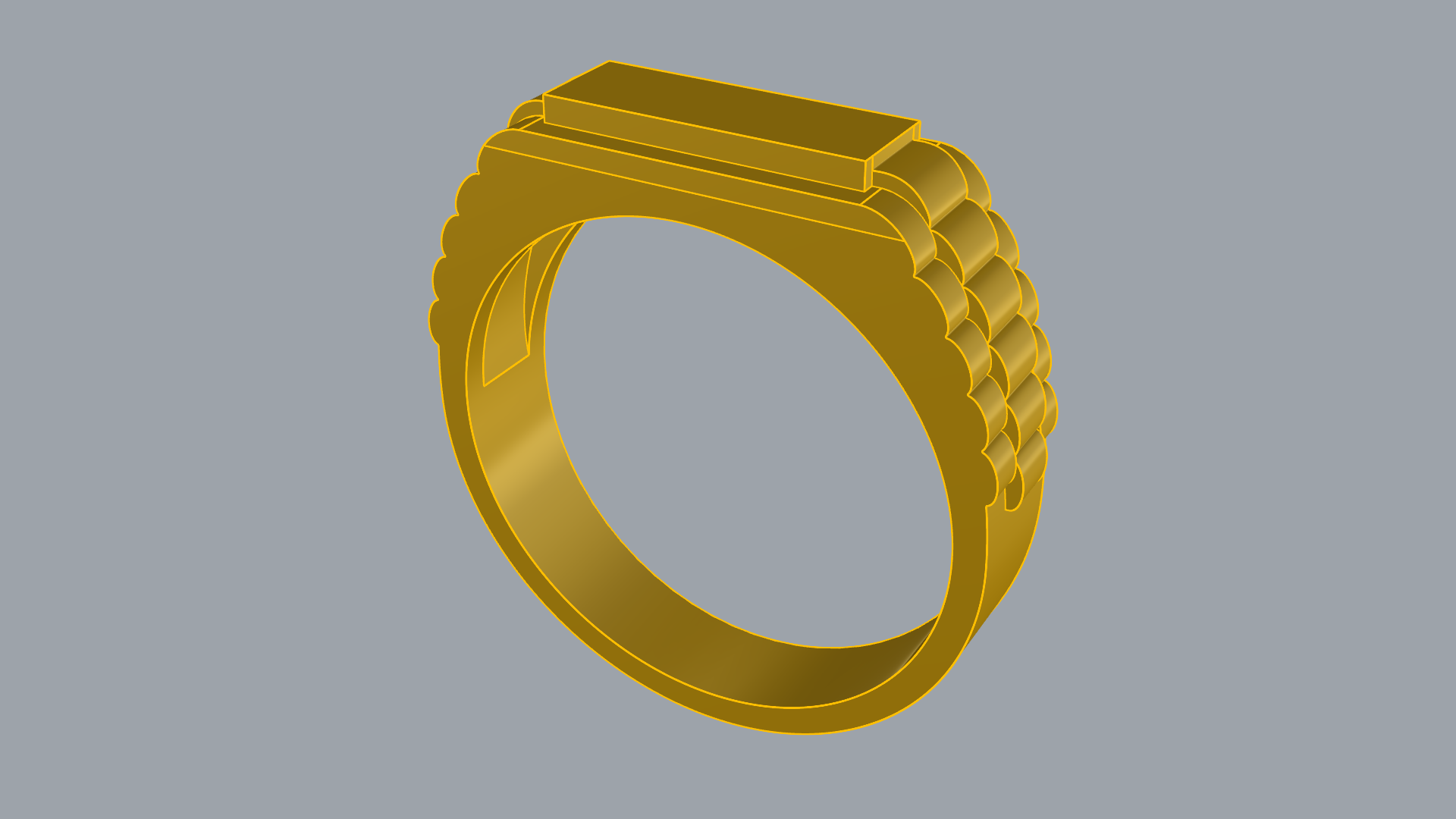 3D file Classic Rectangular Signet Ring 3D print 💍 ・3D printing ...