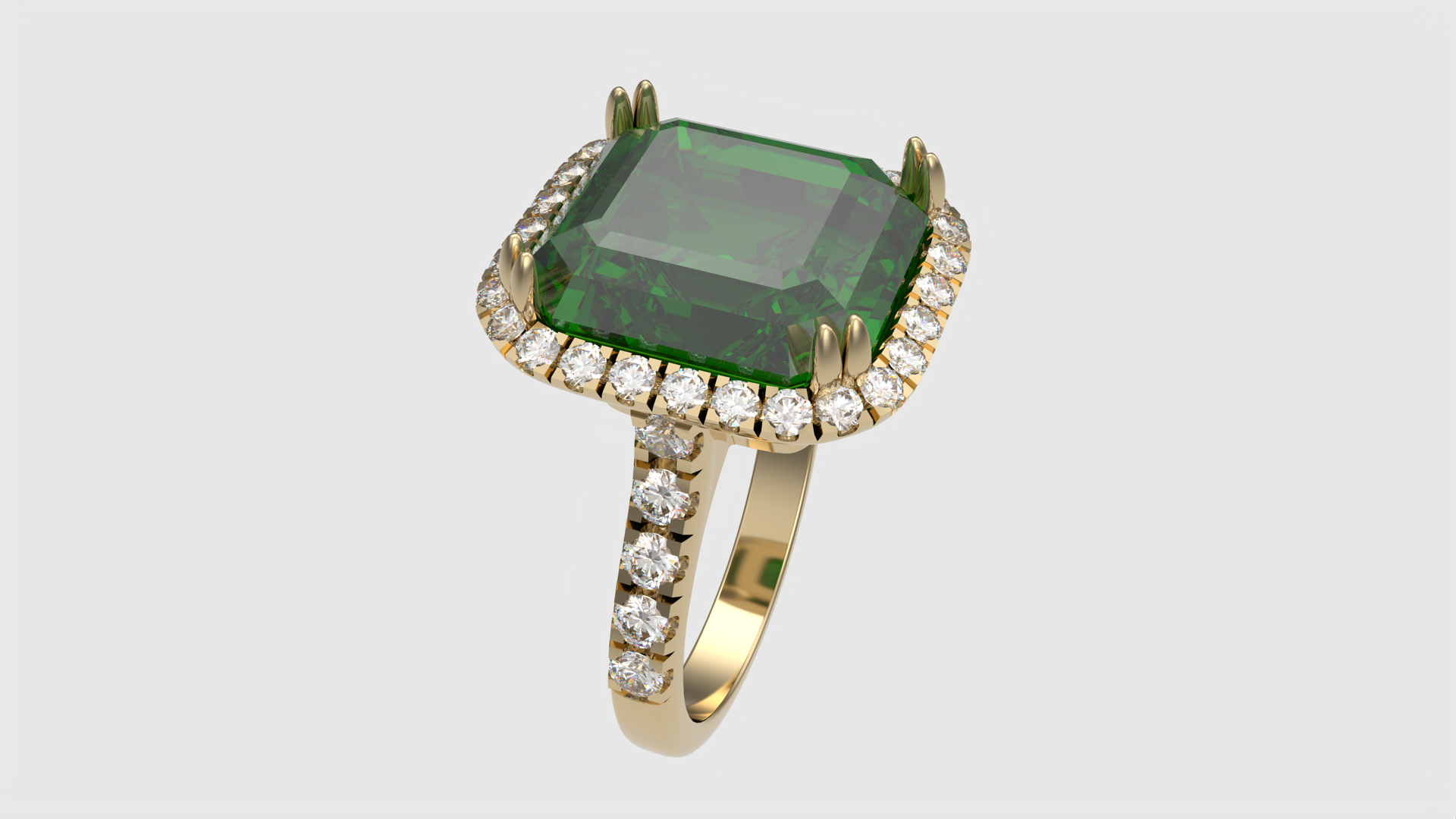 3D file Green Gemstone Square Ring 3D print 🟪 ・Model to download and 3D ...