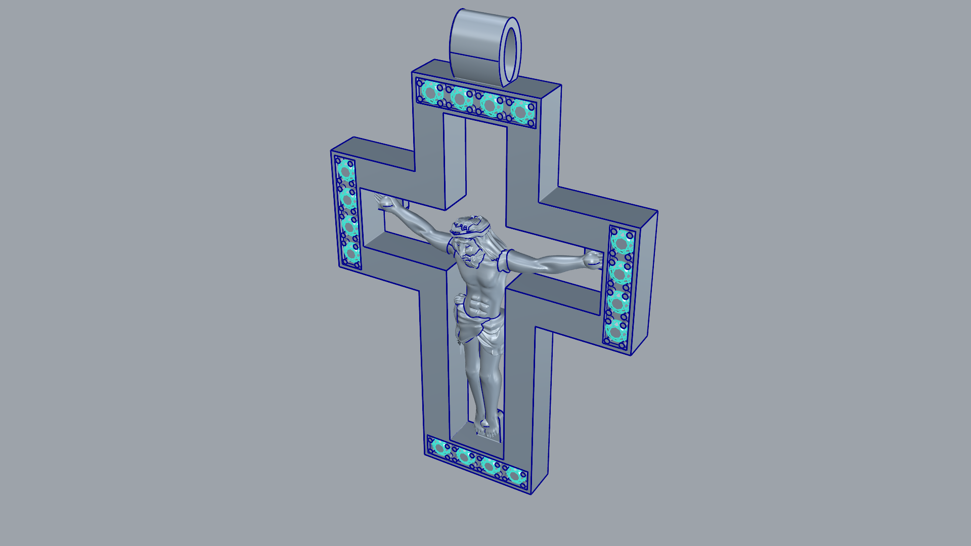 3D file Intricate Cross Pendant with Figurative Detail 3D print ・Model ...