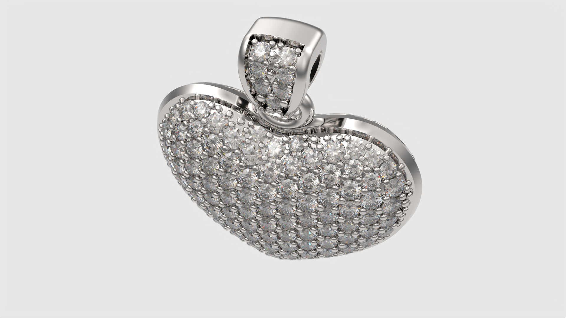 3D file Pave Set Heart Pendant 3D print 💜 ・Template to download and 3D ...